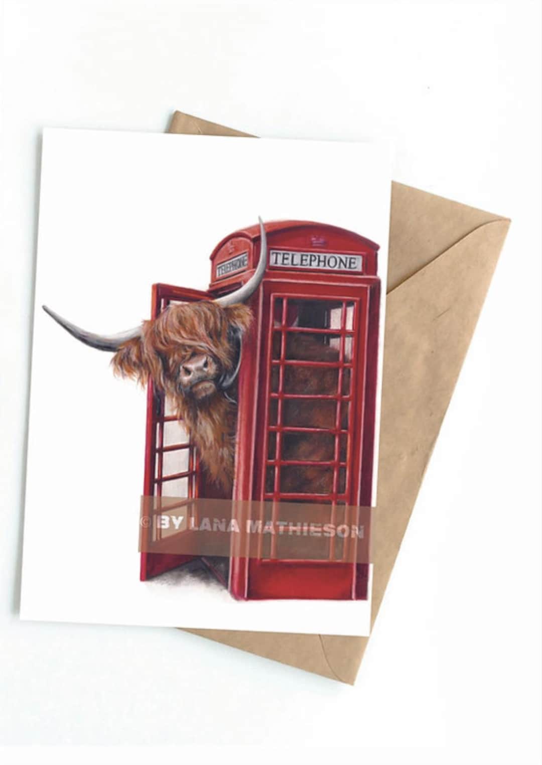 Got 10p greetingcard Highland Cow Card Scottish Highland Cow Card ...