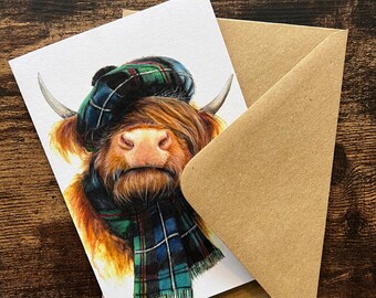 The Colors of the Highlands greeting Card Highland Cow Card Scottish ...