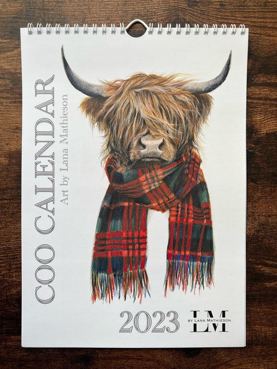 2023 Highland Coo Calendar Highland Cow Calendar 2023 - Etsy