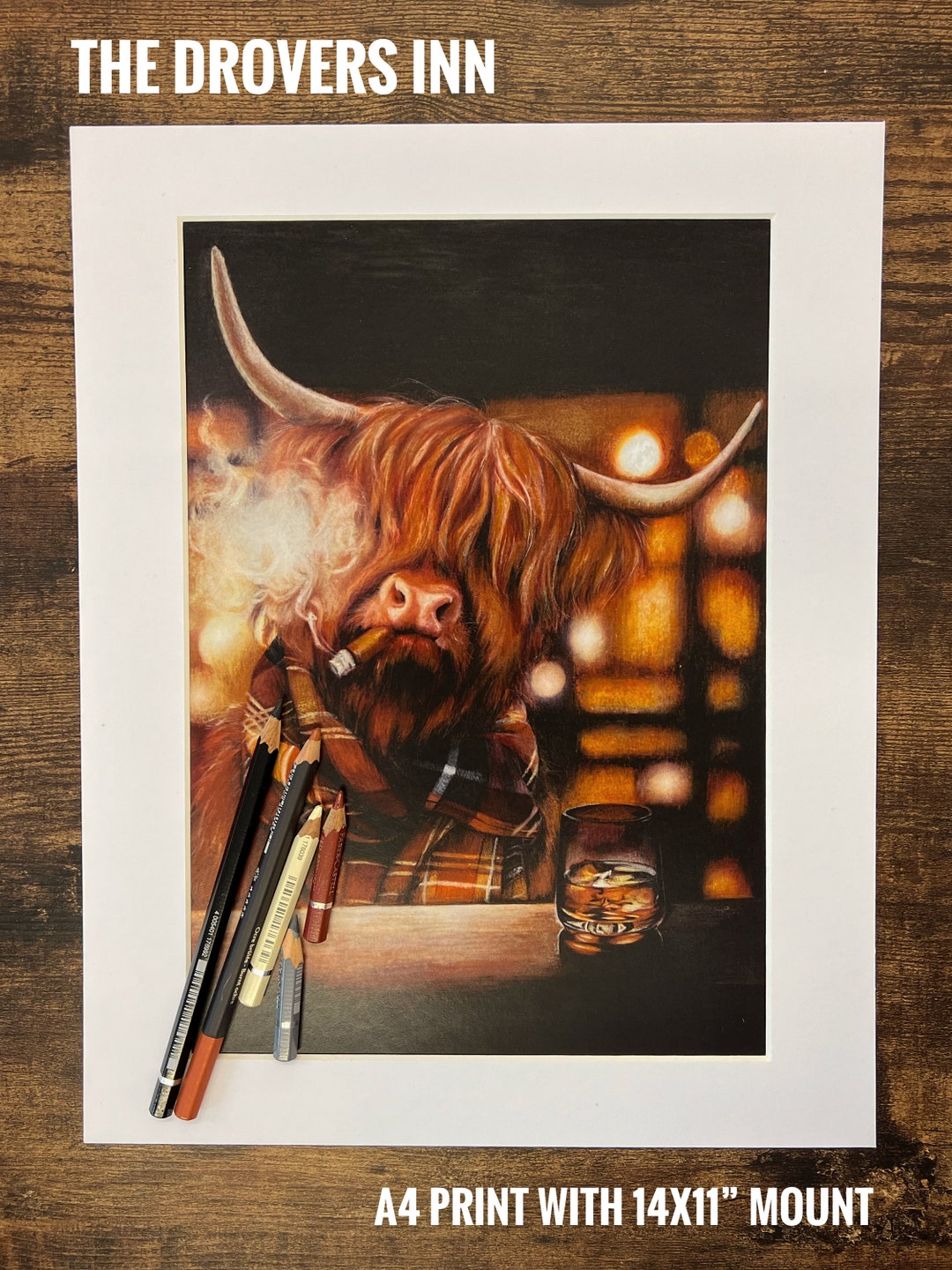 The Drovers Inn art Print Highland Cow Print Highland Cow Art Scottish ...