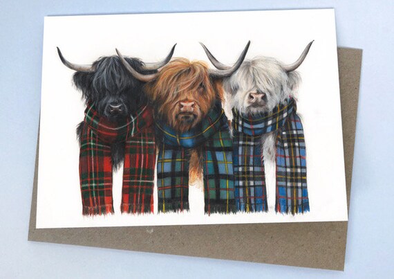 The Colours of the Highlands greeting Card Highland Cow - Etsy