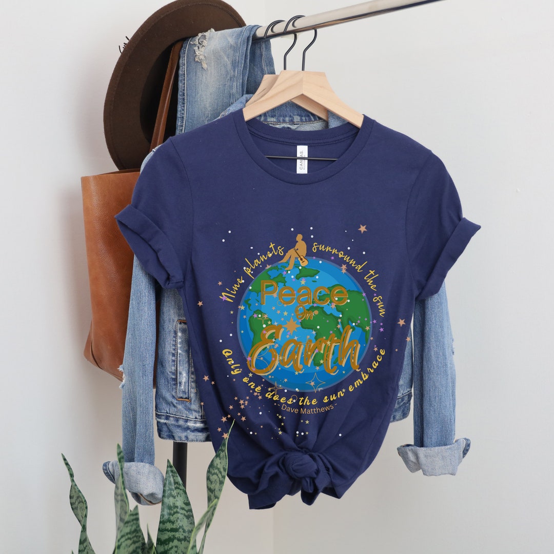 Earth Series - Peace on Earth, Gold Script, DMB T Shirt, Retro Dave ...