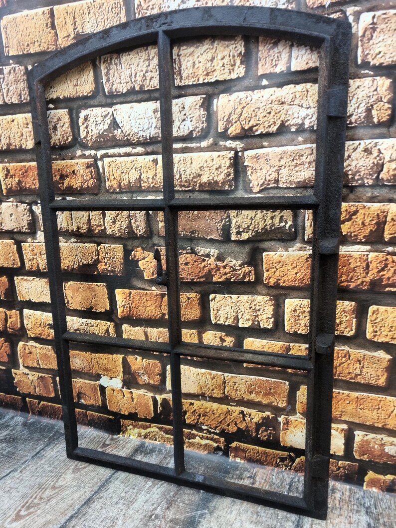 Vintage Cast Iron Window, Vintage Window, Cast Iron Frame, Reclaimed ...