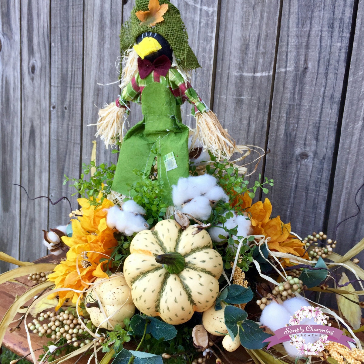 Fall Scarecrow Centerpiece, Fall decoration, Autumn Centerpiece ...