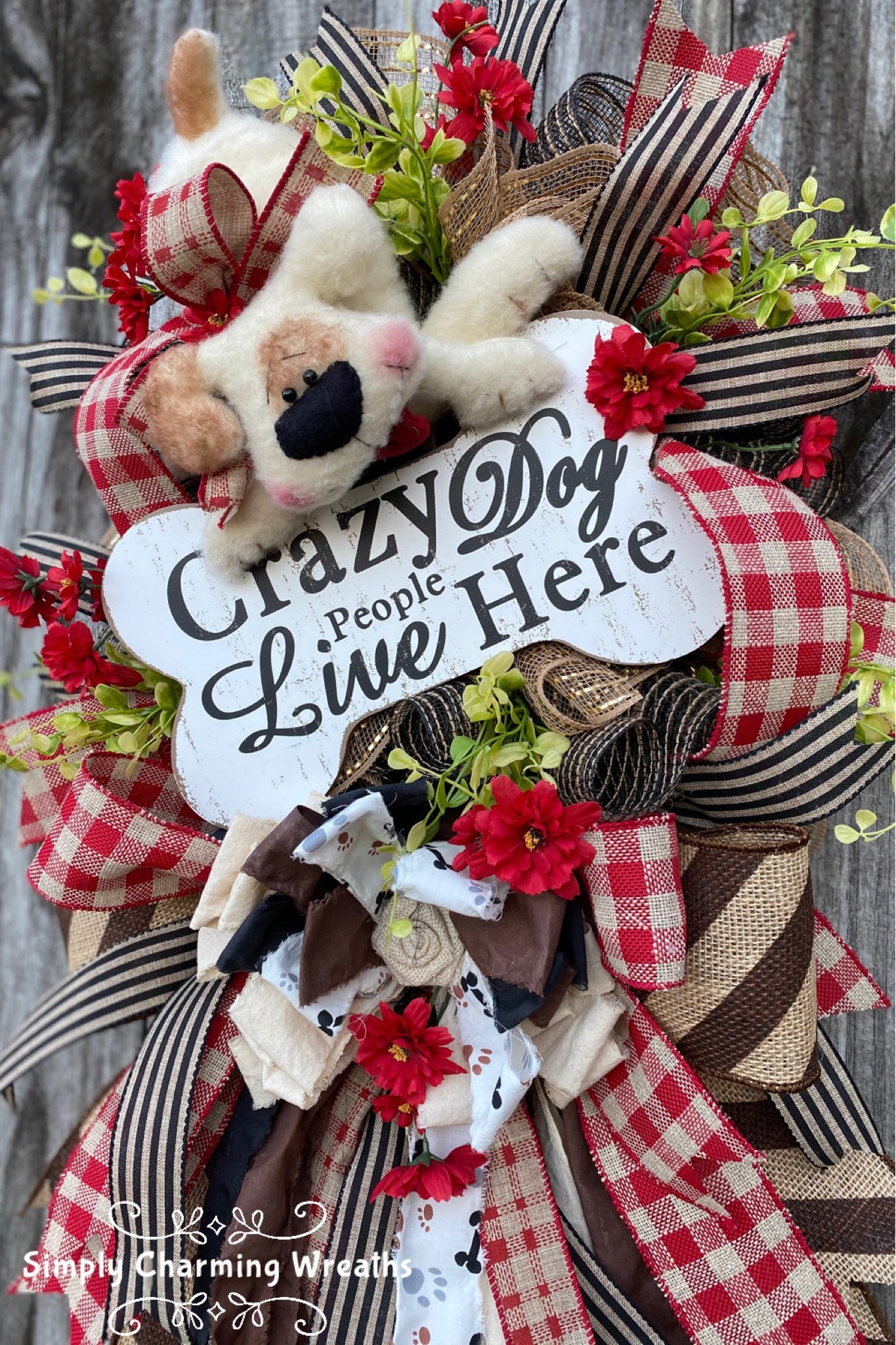 Dog Wreath, Dog Lover Wreath, Pet Wreath, Dog Decor, Everyday Wreath ...