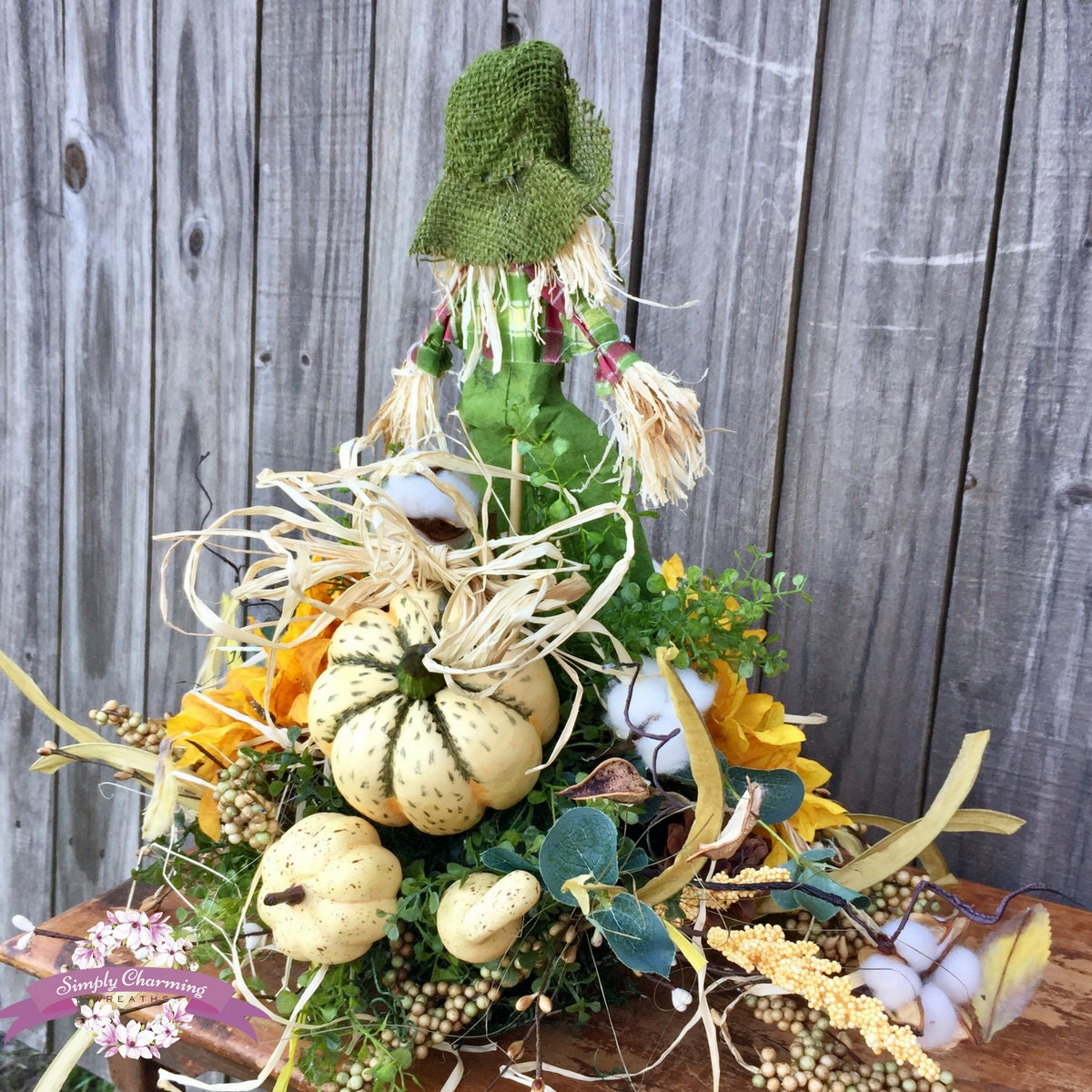 Fall Scarecrow Centerpiece, Fall decoration, Autumn Centerpiece ...