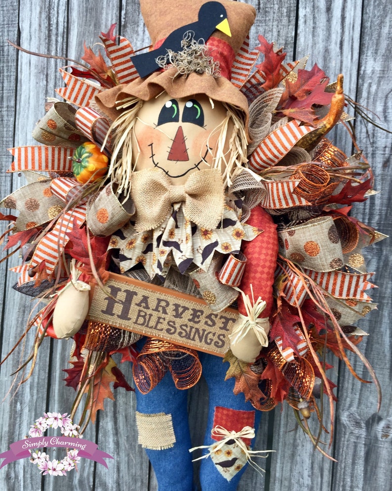 Scarecrow Wreath Rustic Fall Wreath Fall Wreath Autumn | Etsy