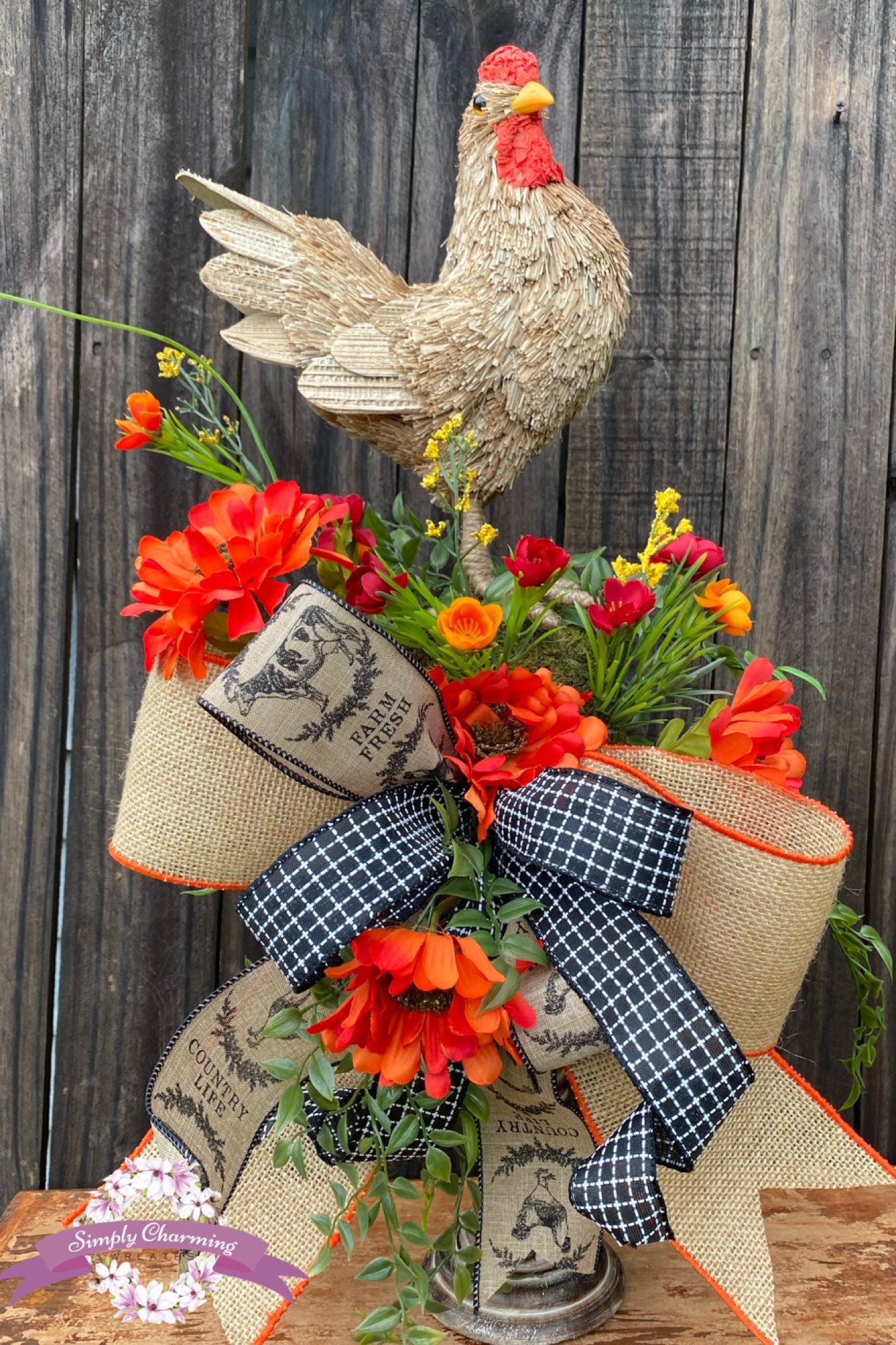Chicken Centerpiece, Sunflower and Chicken Centerpiece, Farmhouse ...