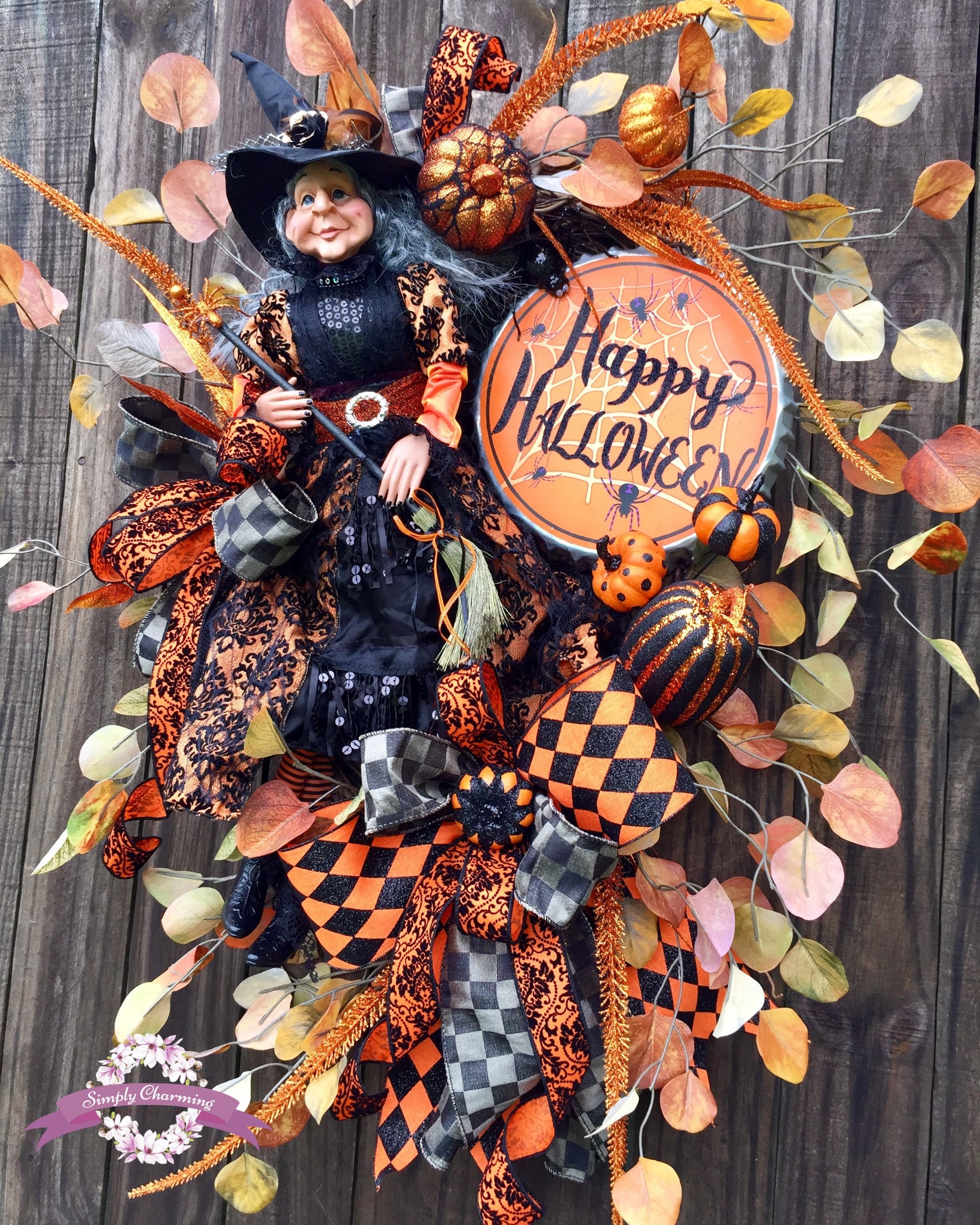 Halloween Witch Wreath, XXL Halloween Wreath, Witch Wreath, Fall Witch ...