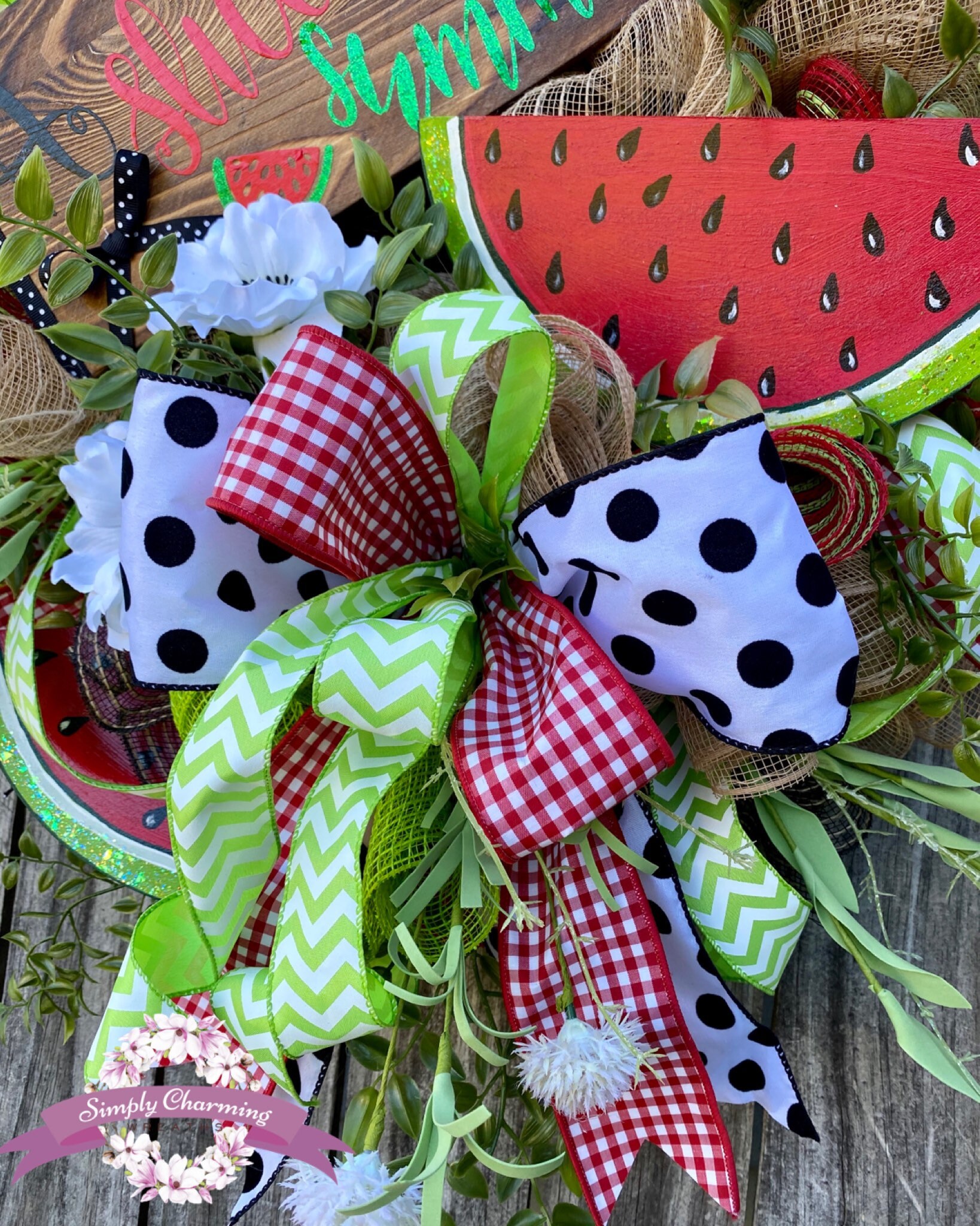 Summer Wreath, Summer Watermelon Wreath, Summer Wreath for Front Door