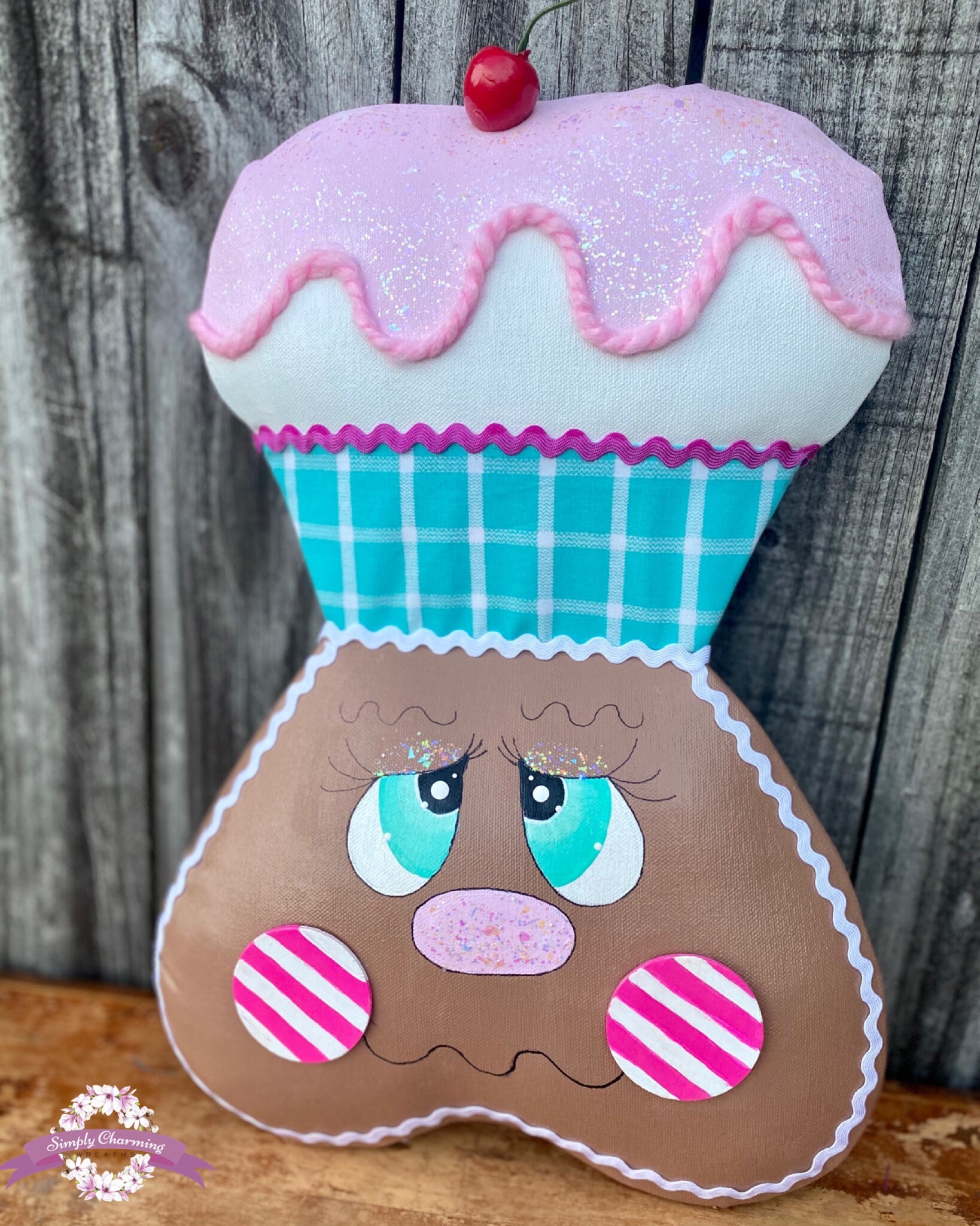 Gingerbread Wreath Attachment, Gingerbread Head for Wreath, Gingerbread ...