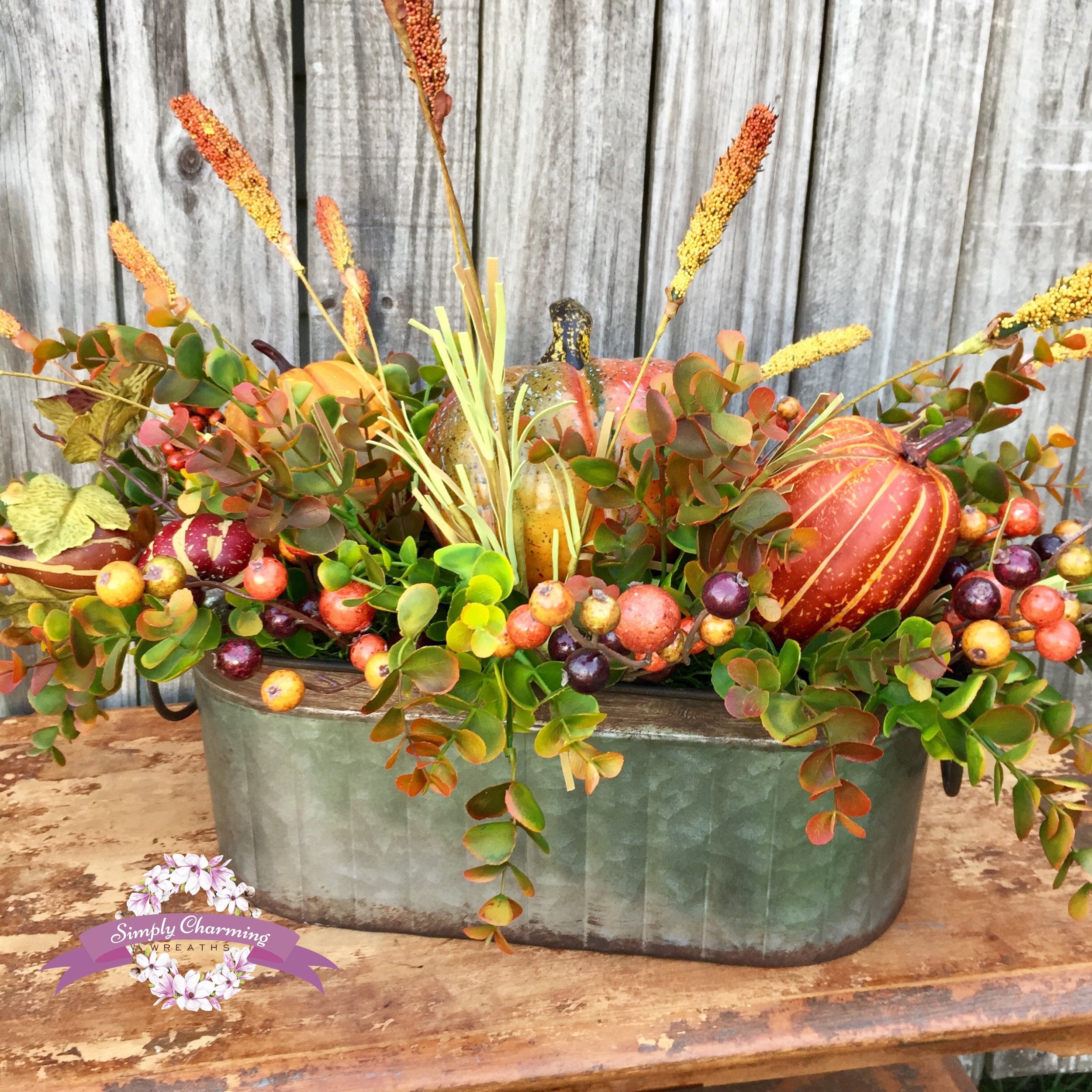 Fall Pumpkin Centerpiece, Fall Mantel Decor, Fall Table top Decor