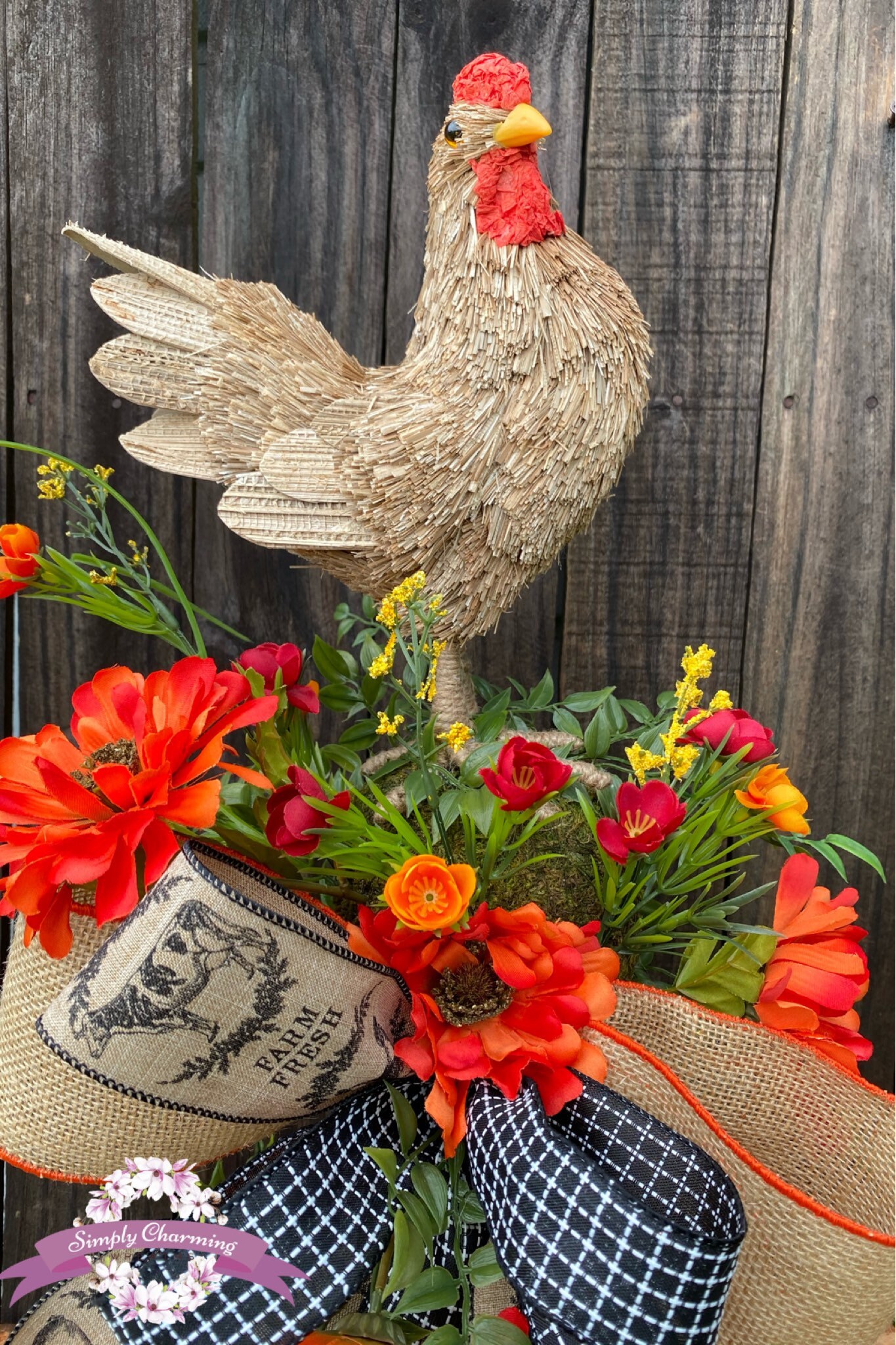 Chicken Centerpiece, Sunflower and Chicken Centerpiece, Farmhouse ...