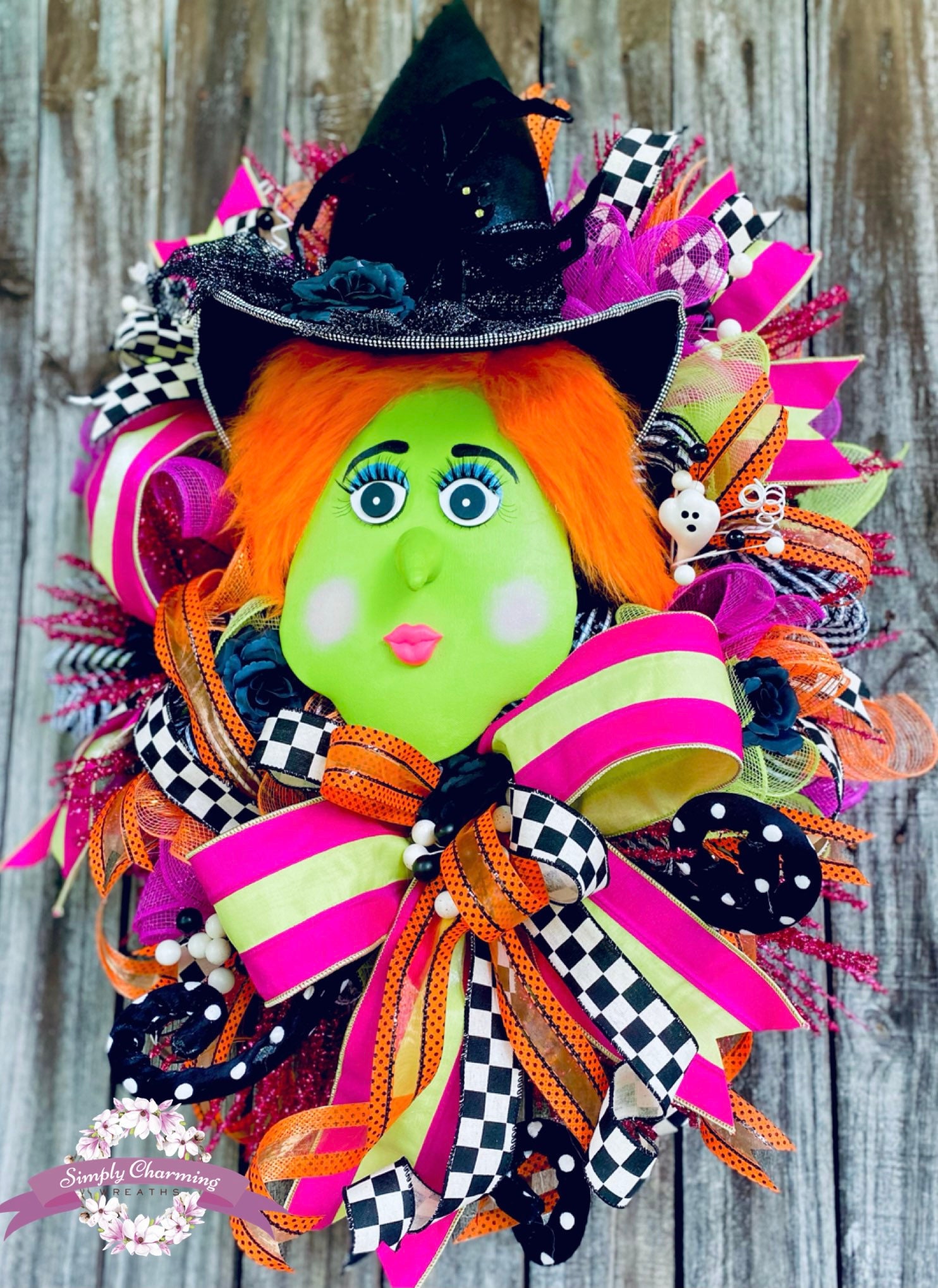 Halloween Witch Wreath, Halloween Wreath, Halloween Decoration, Witch ...