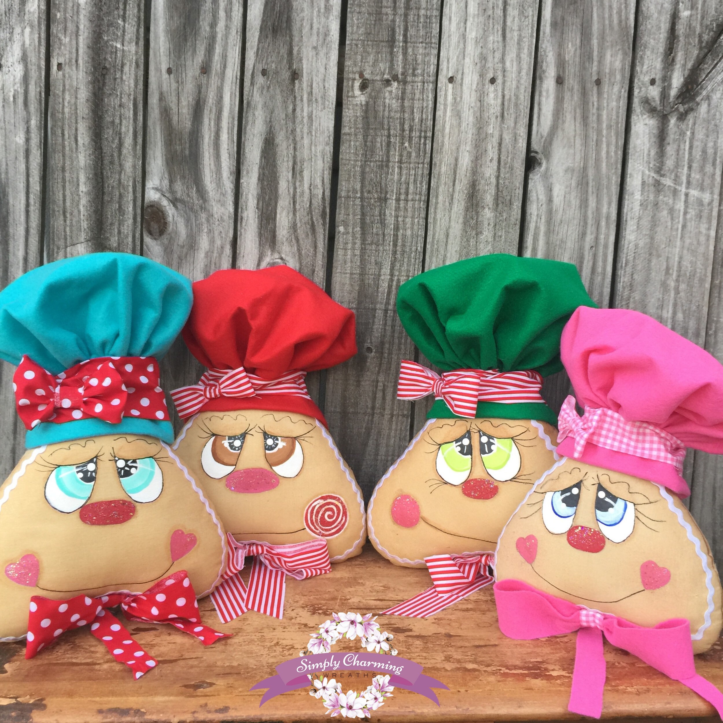 Gingerbread Wreath Attachment, Gingerbread Head for Wreath, Gingerbread ...