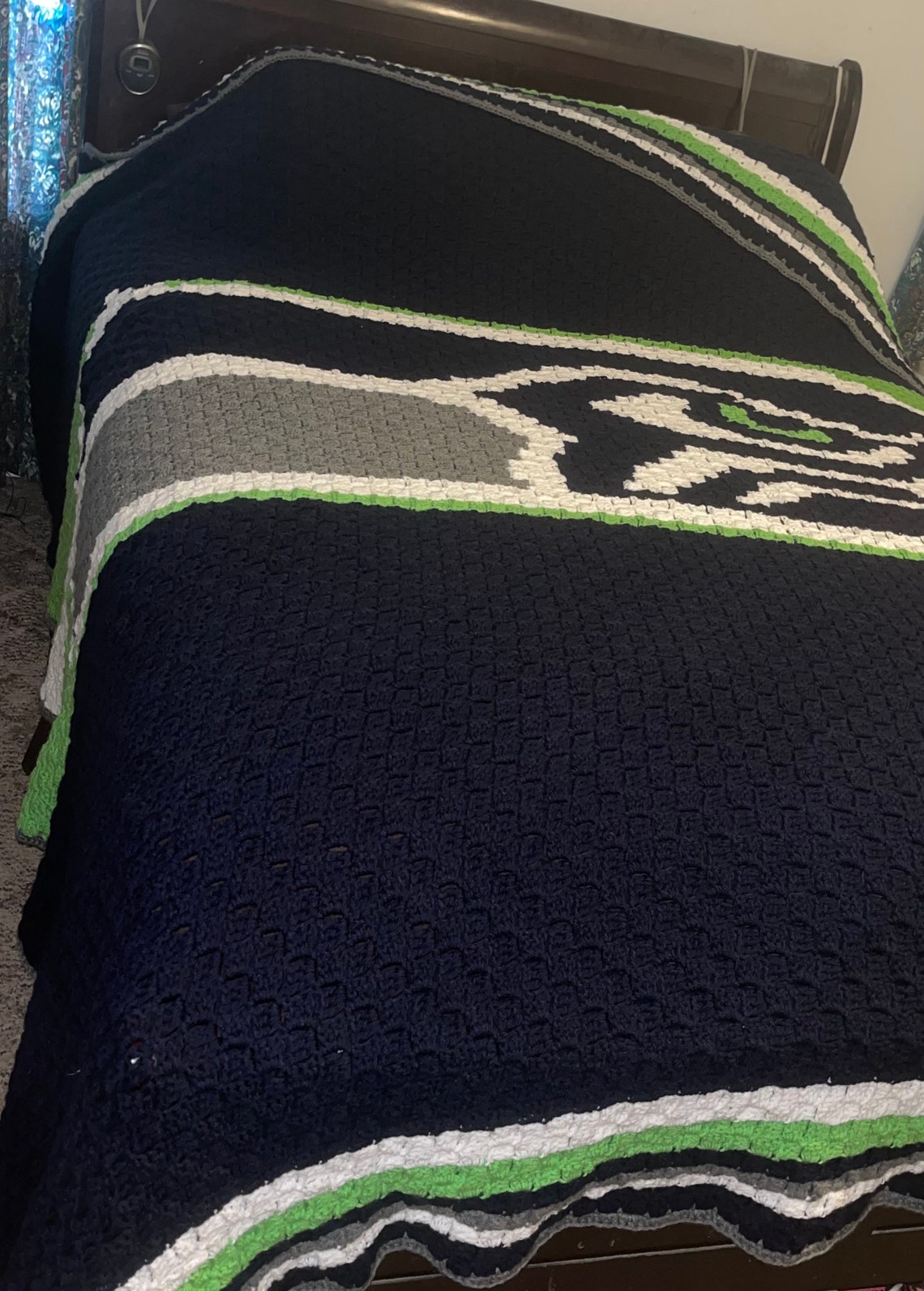 Pattern, Seattle Seahawks Queen Blanket C2C Crochet Graph and Written ...