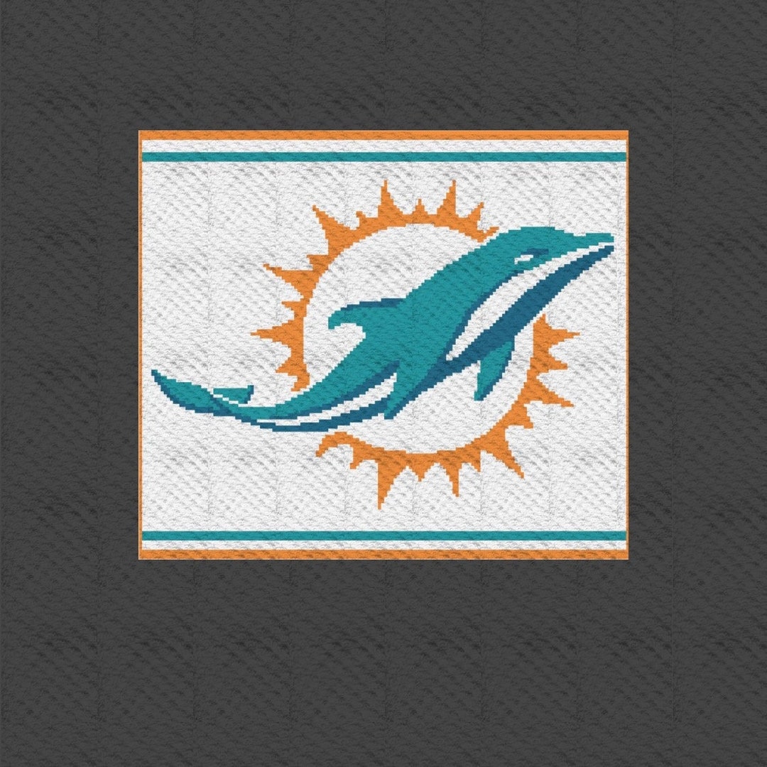 Pattern, Miami Dolphins Football Team Mini C2C Crochet Blanket- Graph ...