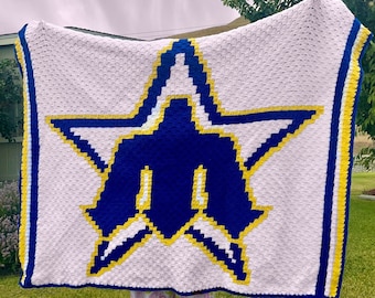 Pattern, Seattle Seahawks Queen Blanket C2C Crochet Graph and Written ...