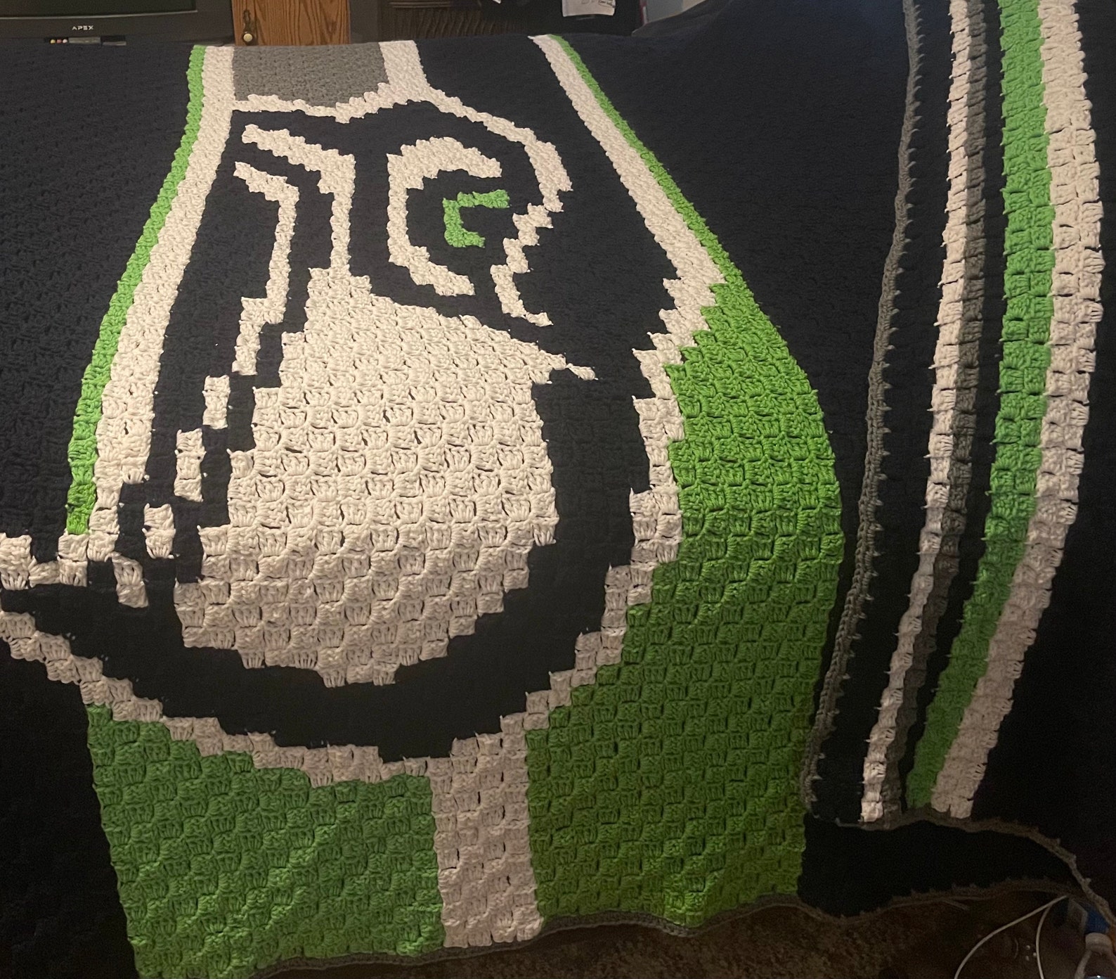 Pattern, Seattle Seahawks Queen Blanket C2C Crochet Graph and Written ...