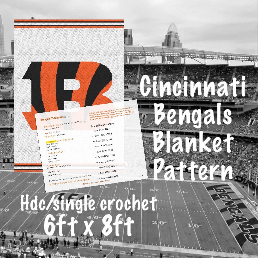 Pattern, Bengals Crochet Blanket, HDC - Etsy
