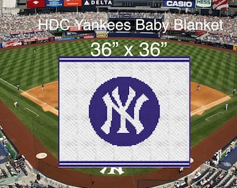 Handmade Crochet Blanket Yankees Pinstripe Twin Size - Etsy