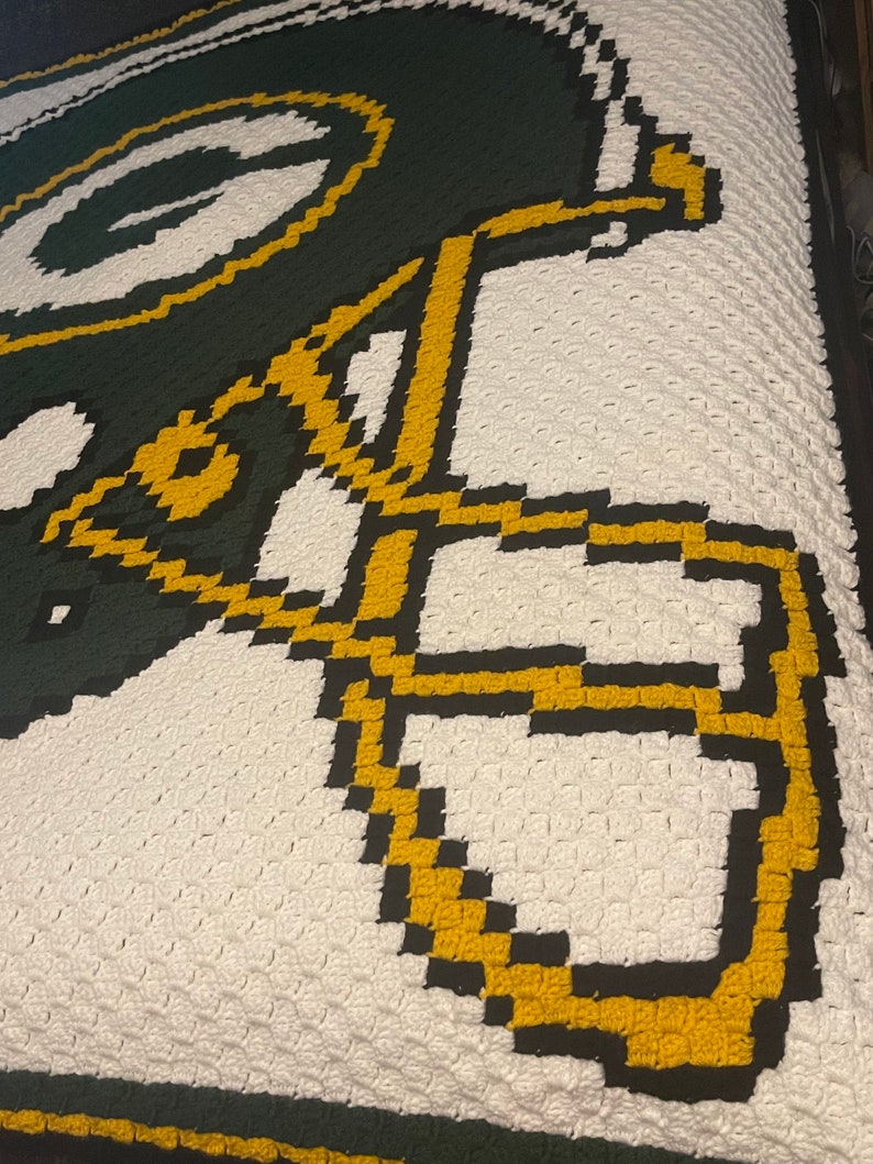Pattern, Green Bay Packers Throw C2C Crochet Graph and Written ...