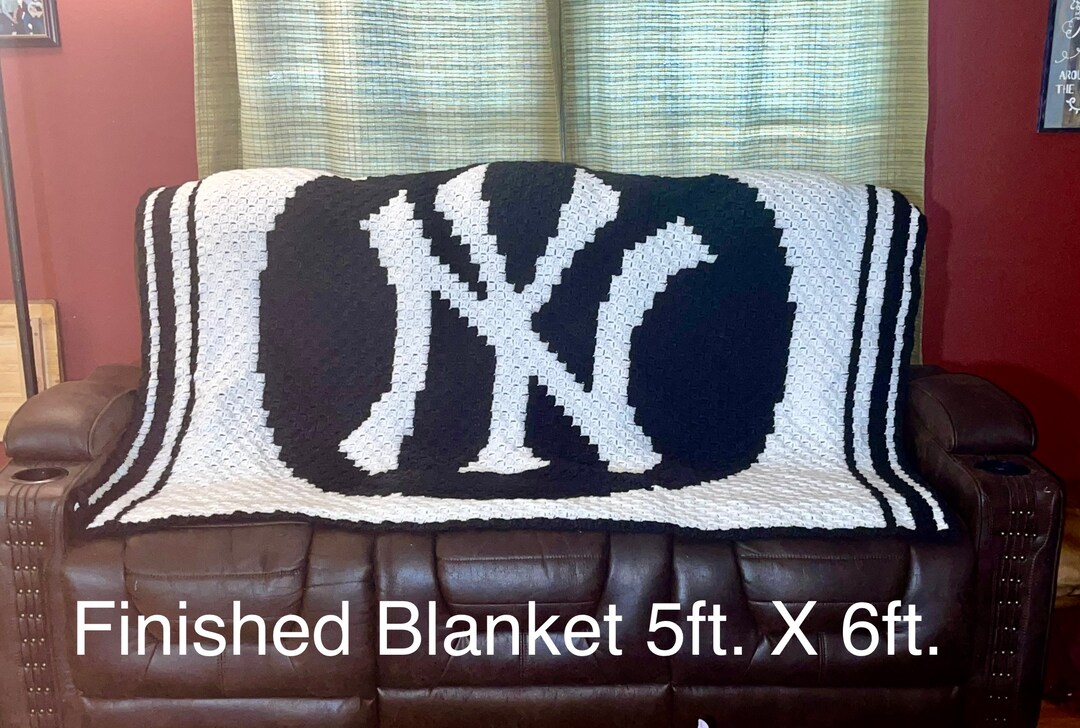 Pattern, NY Yankees C2C Crochet Throw (graph & Written Instructions) - Etsy