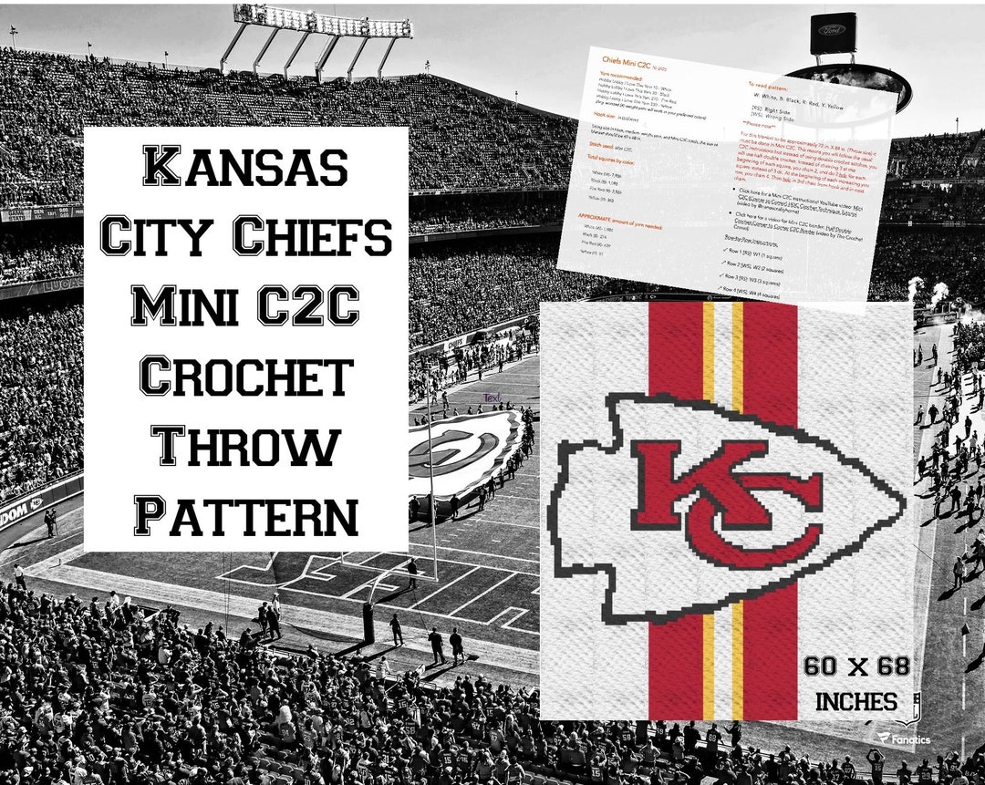 Pattern, Chiefs Mini C2C Crochet Throw Blanket - Etsy