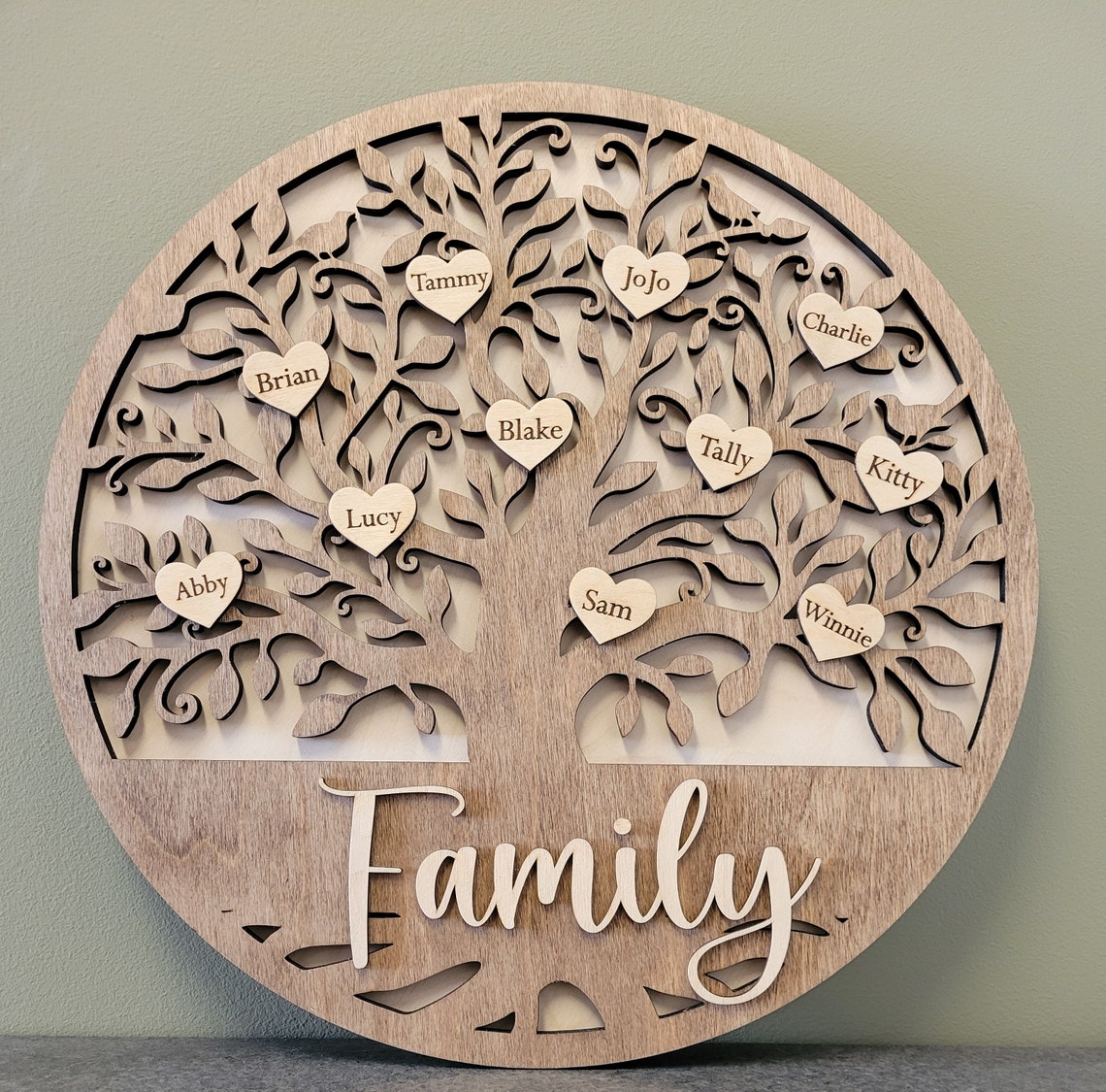 Family Tree Mothers Day Grandma Aunt Grandparents Laser Cut/engraved - Etsy