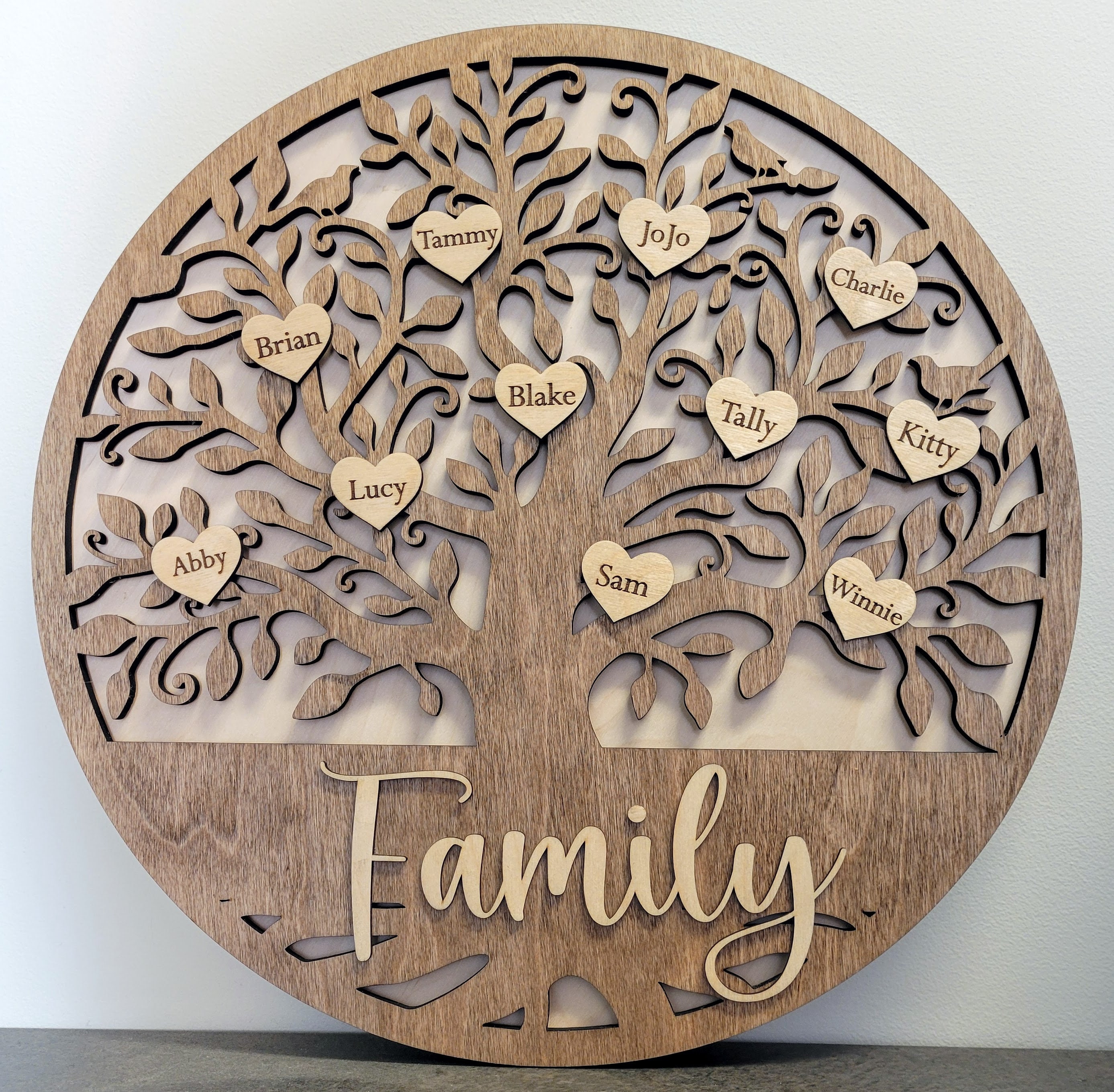 Family Tree Mothers Day Grandma Aunt Grandparents Laser Cut/engraved - Etsy
