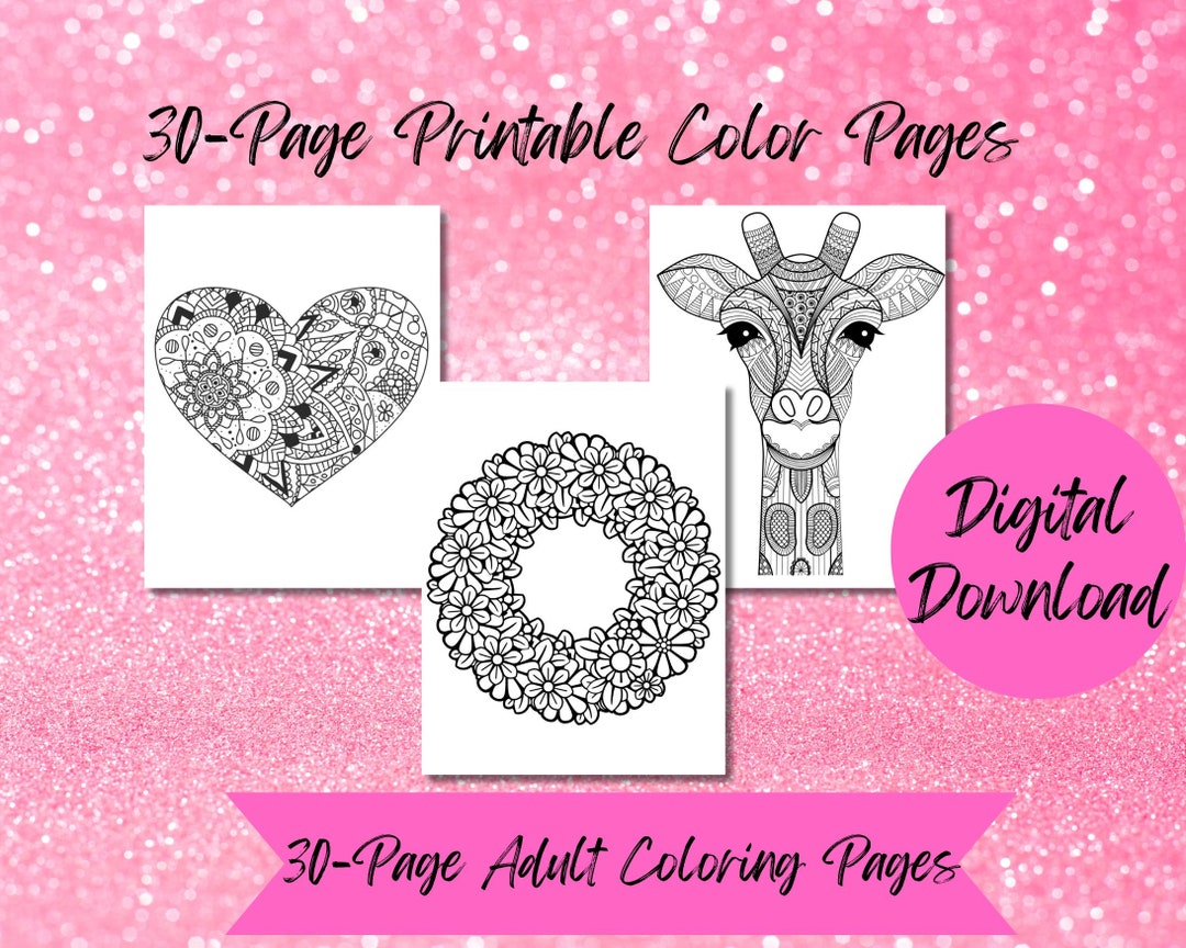 30-page Adult Coloring Pages, Self Care, Adult Coloring Pages, Soothing ...