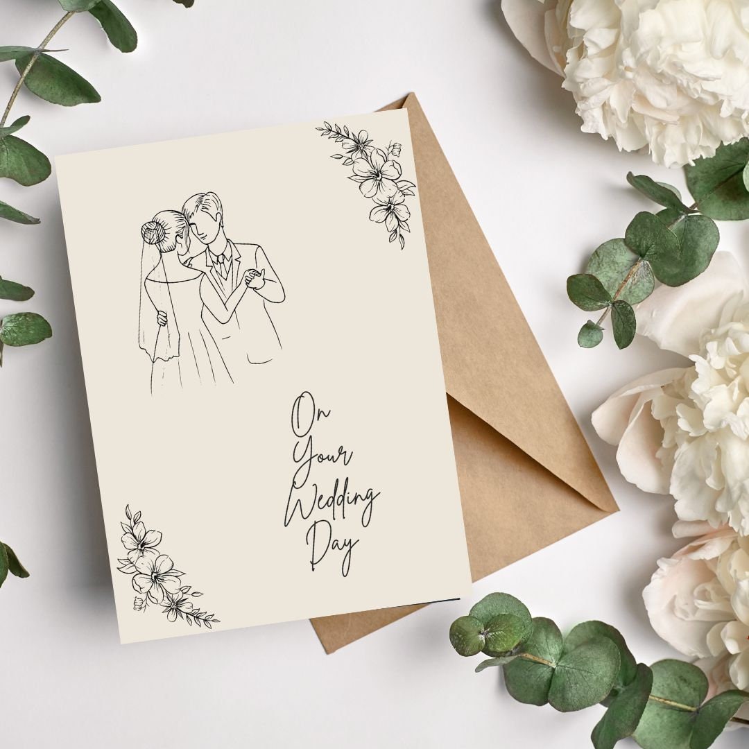 Printable Wedding Card, Flowers, Greeting Card, Digital Download ...