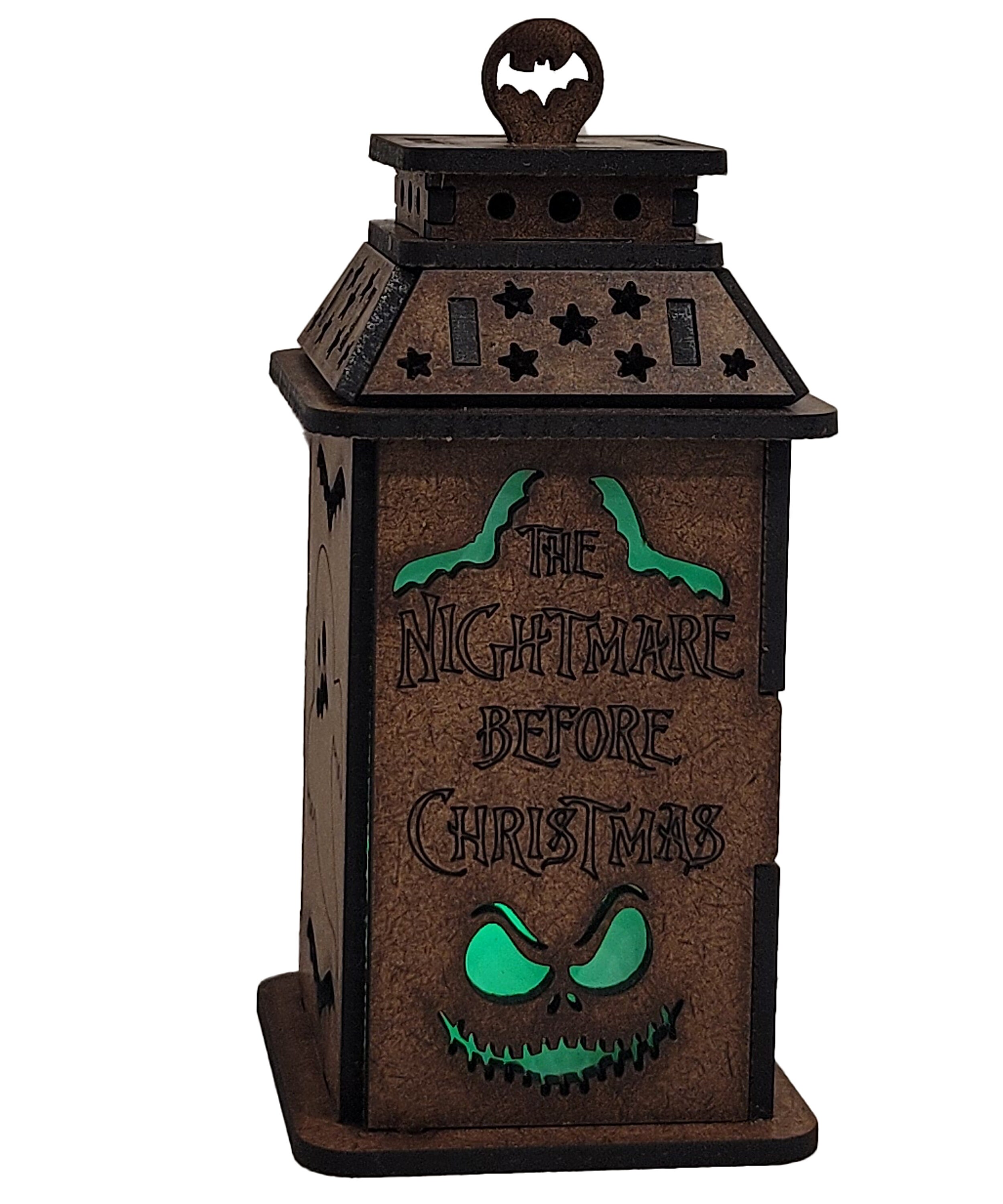 Set of 5, Art Inspired Wooden Nightmare Before Christmas Lanterns ...