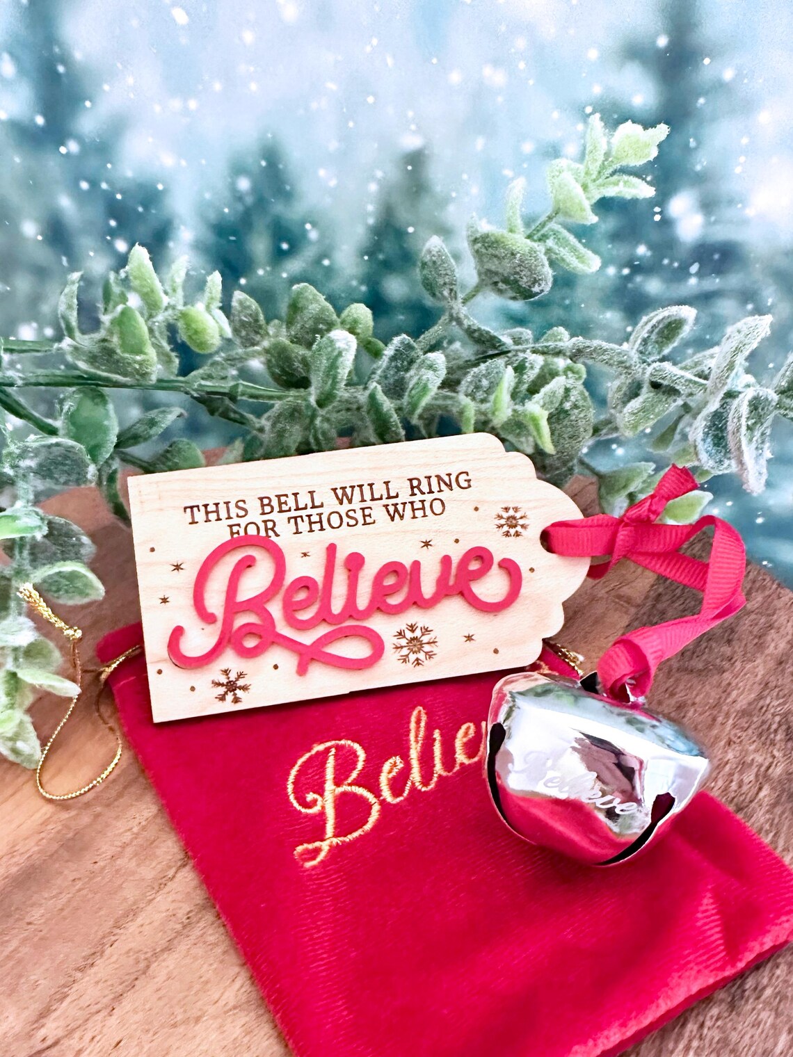 Believe Bell Tag Laser Cut File: Christmas Ornament SVG (digital ...