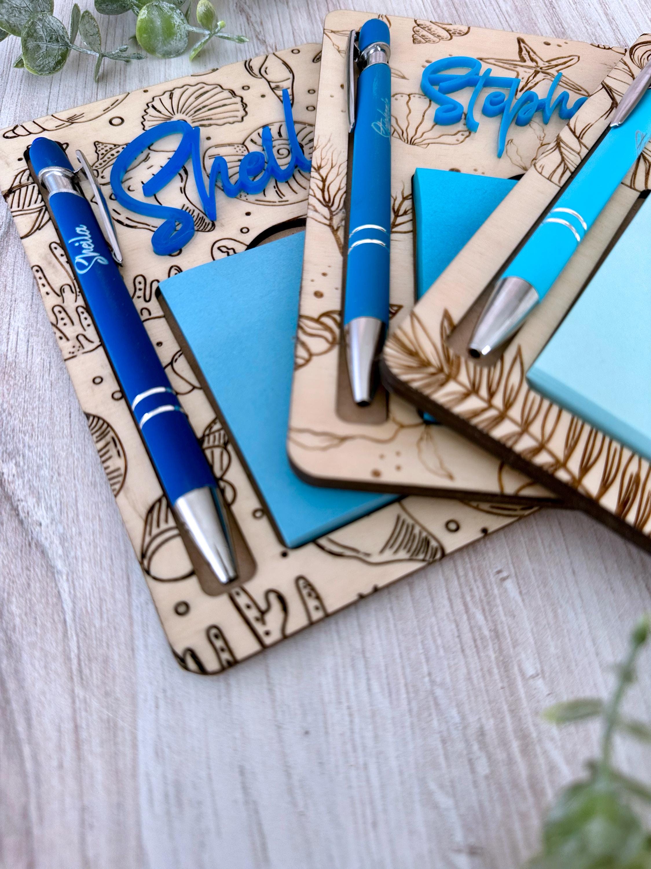 Beach Theme Personalized Sticky Note Pad Holder & Pen Set (digital File ...