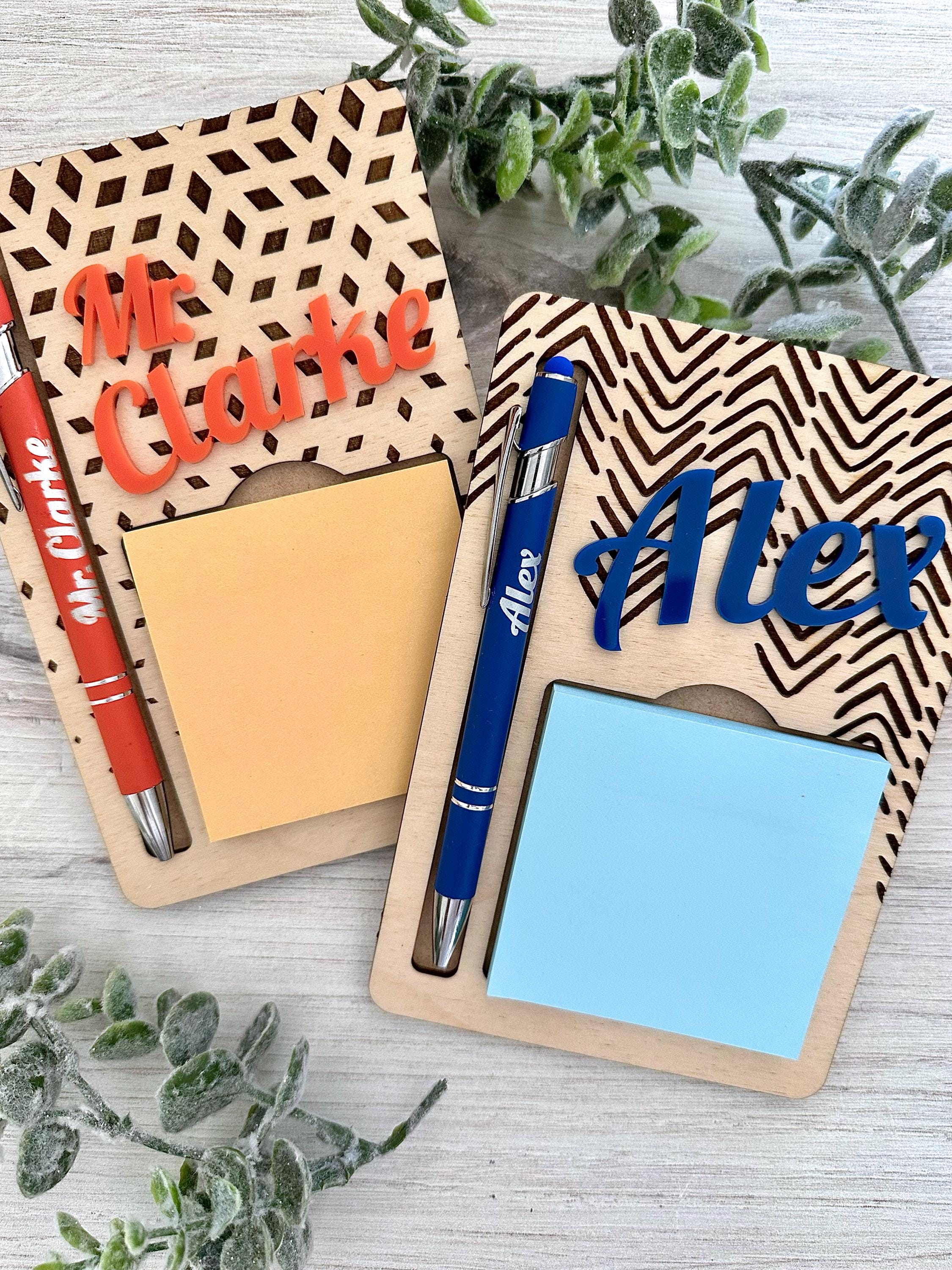 Sticky Note Pad Holder and Ink Pen Set for Anyone - Personalized and ...