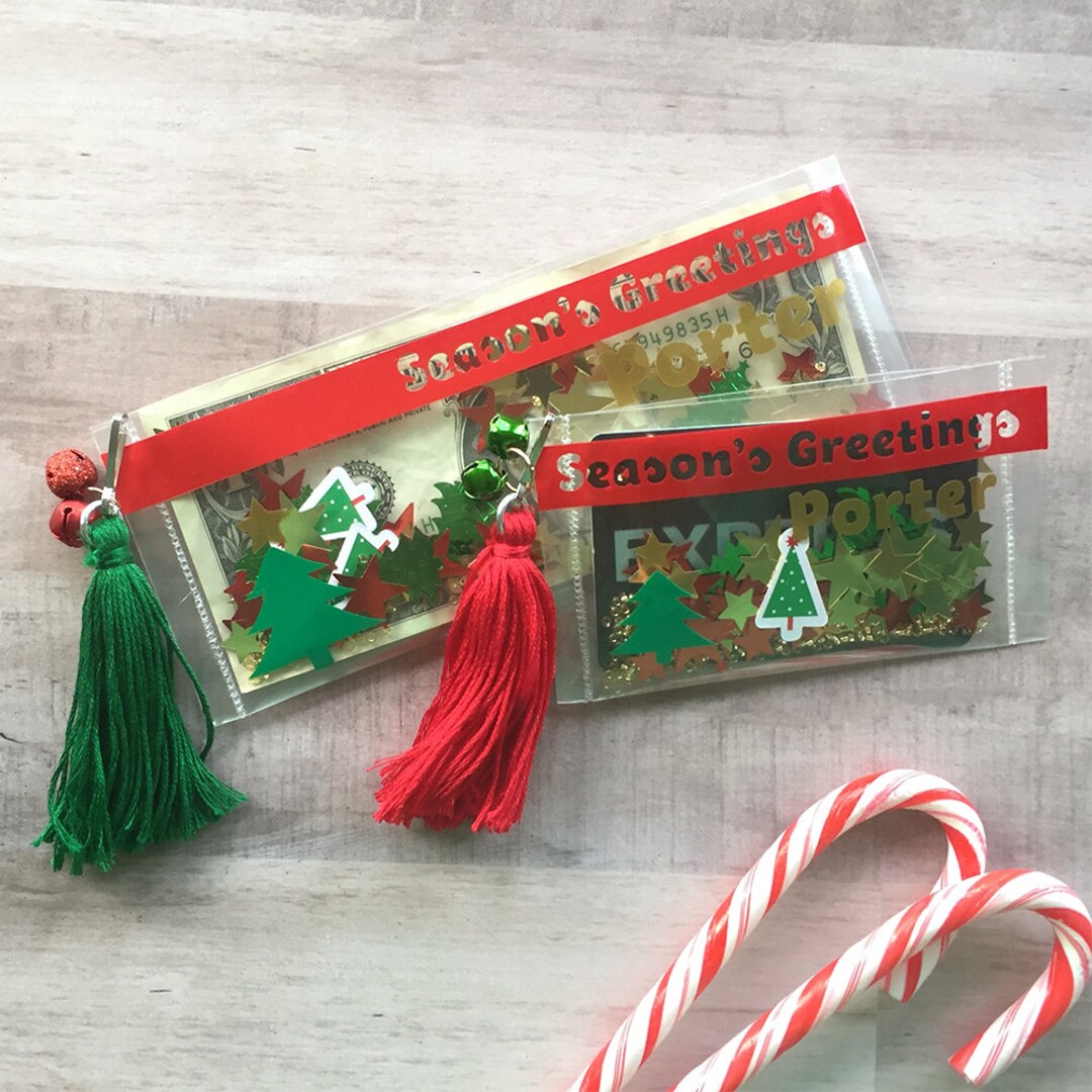 Christmas Money Holder Shaker Card, Holiday Gift Card Holder, Teacher ...