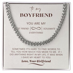 Boyfriend Cuban Chain Necklace, Promise Necklace for Boyfriend, Cuban ...