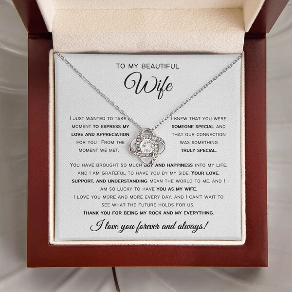 Love Knot Necklace My Wife - Etsy