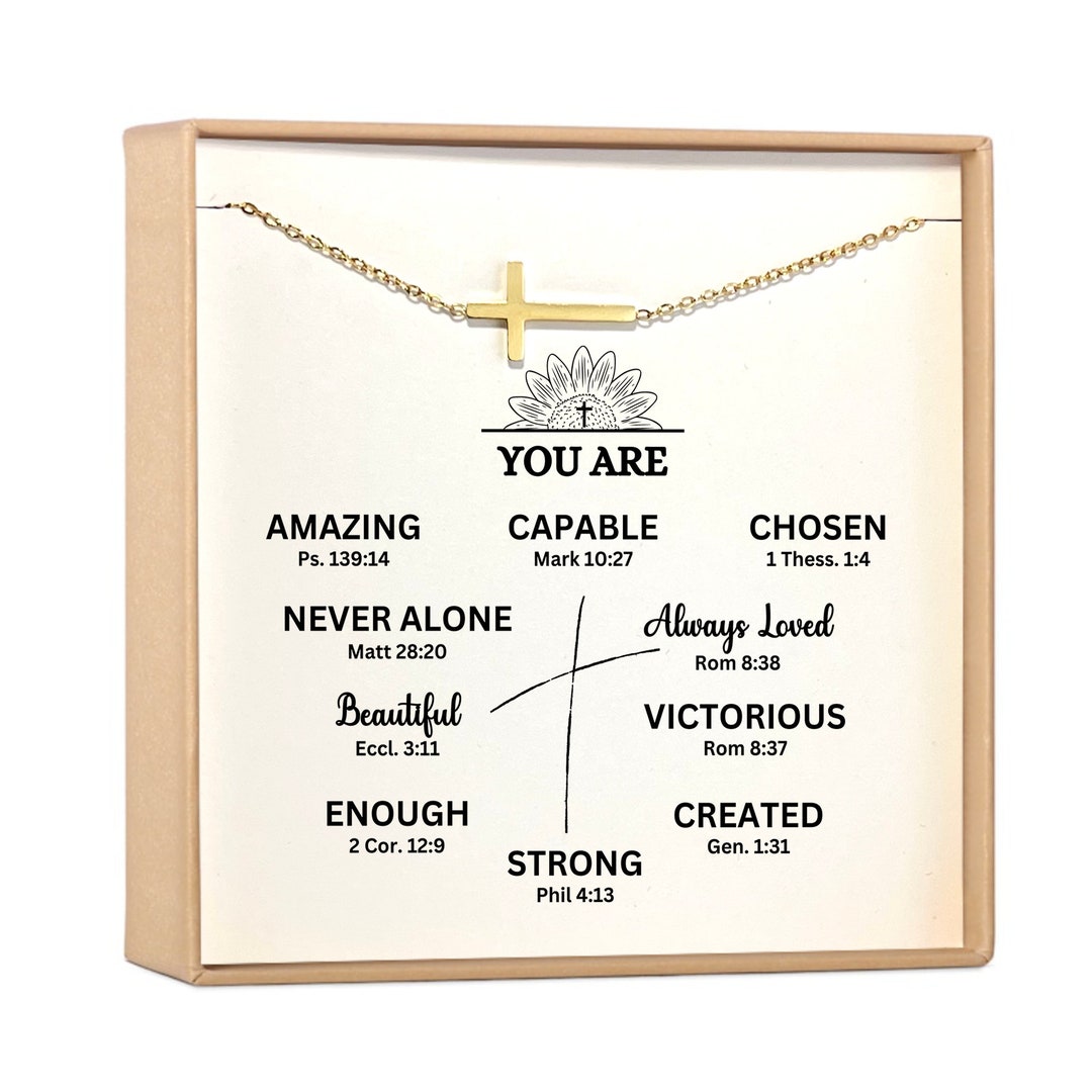 Encouragement Gifts, Cross Necklace With Message Card, Christian ...