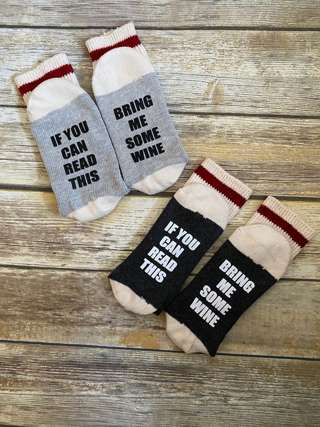 WINE SOCKS - Bring Me Some Wine - Gifts for Her - Fun Socks - Stocking ...