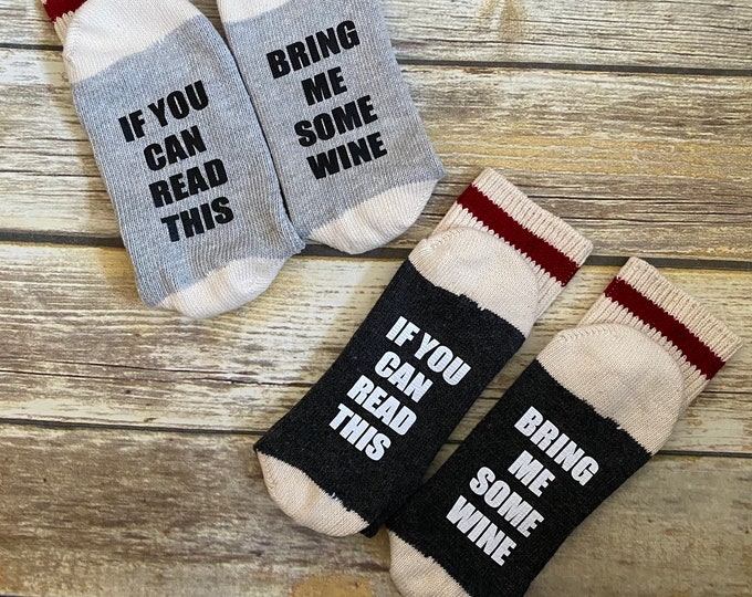 WINE SOCKS - Bring Me Some Wine - Gifts for Her - Fun Socks - Stocking ...