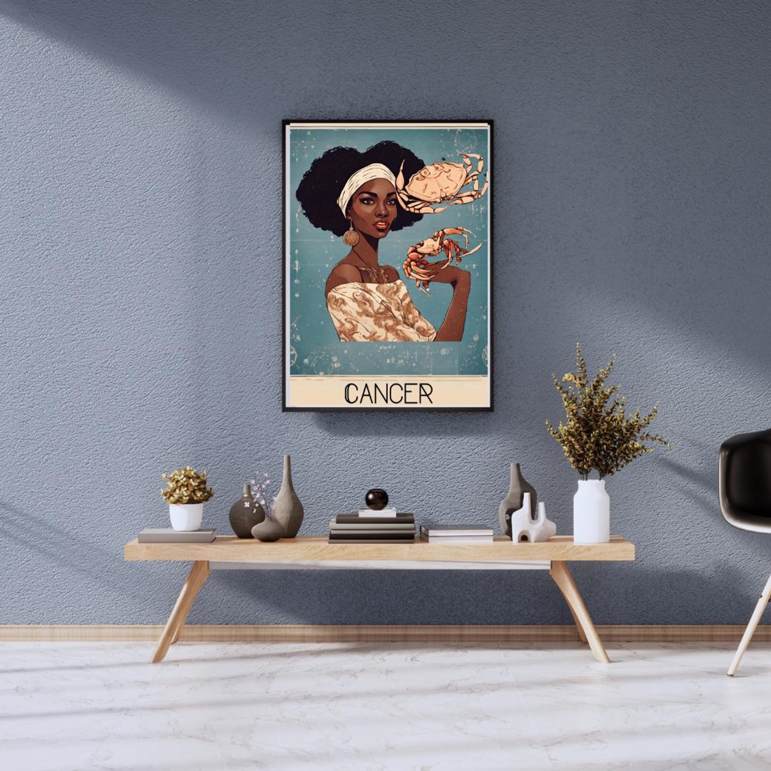 Cancerian, Black, Female, Zodiac, Astrology, Card, Archetype, Digital ...