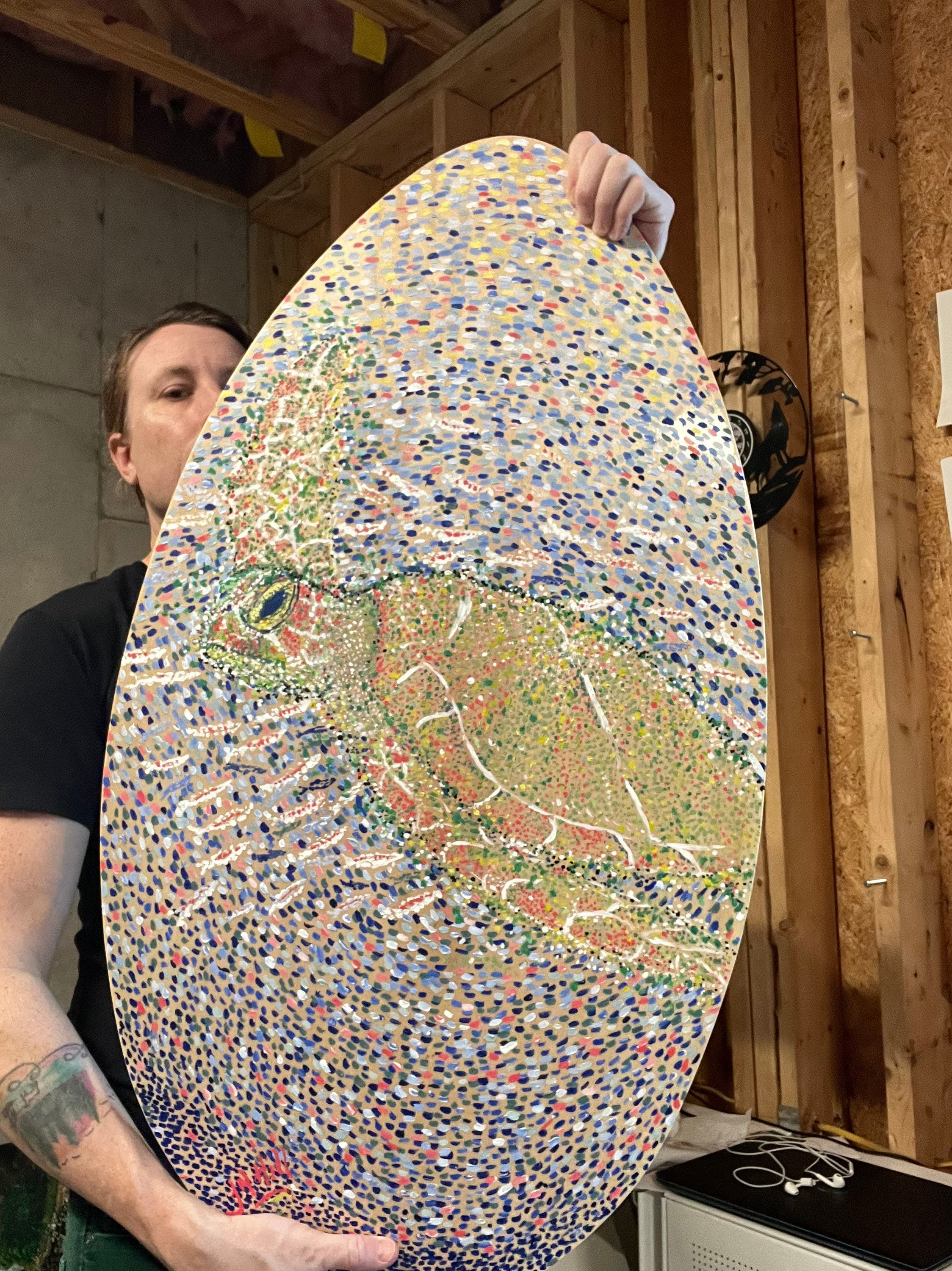 Sea Turtle Original Pointillist Painting Home Decor Wall Art Beach - Etsy