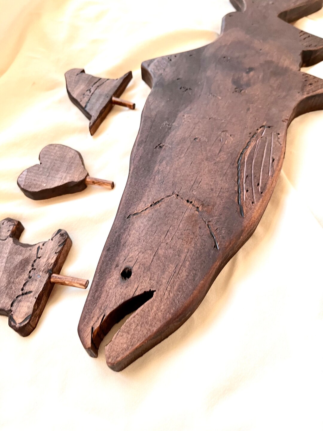 Cabin-tone Wooden Carved Salmon Fish Wall Decoration Christmas ...