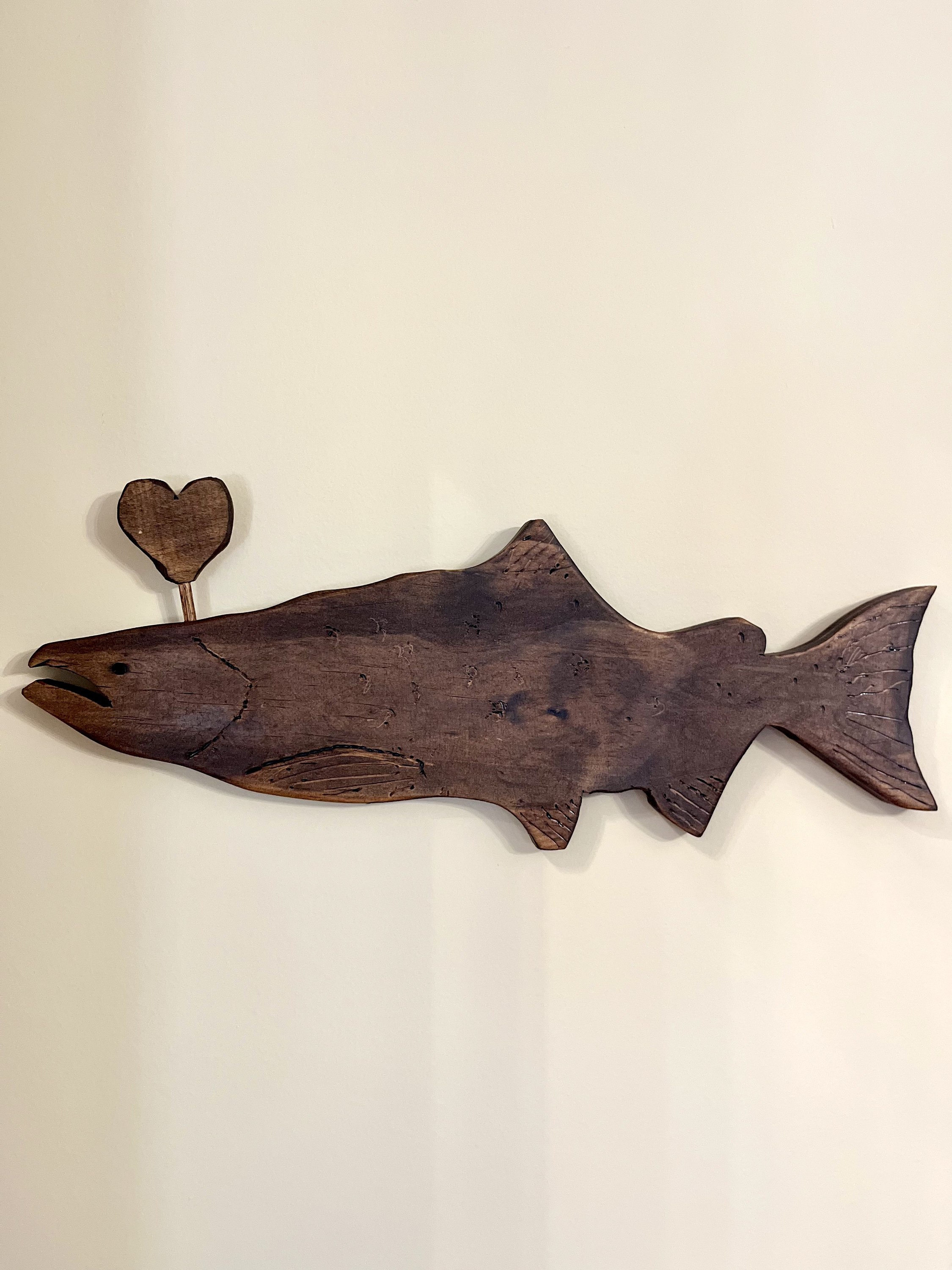 Cabin-tone Wooden Carved Salmon Fish Wall Decoration Christmas ...
