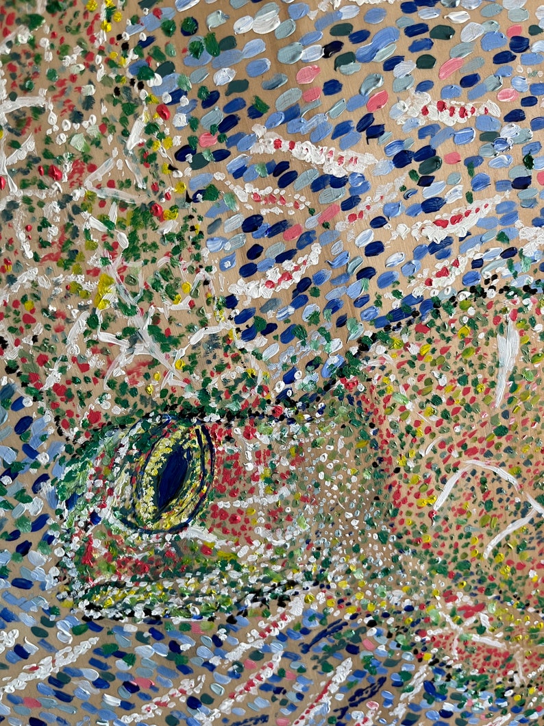 Sea Turtle Original Pointillist Painting Home Decor Wall Art Beach - Etsy