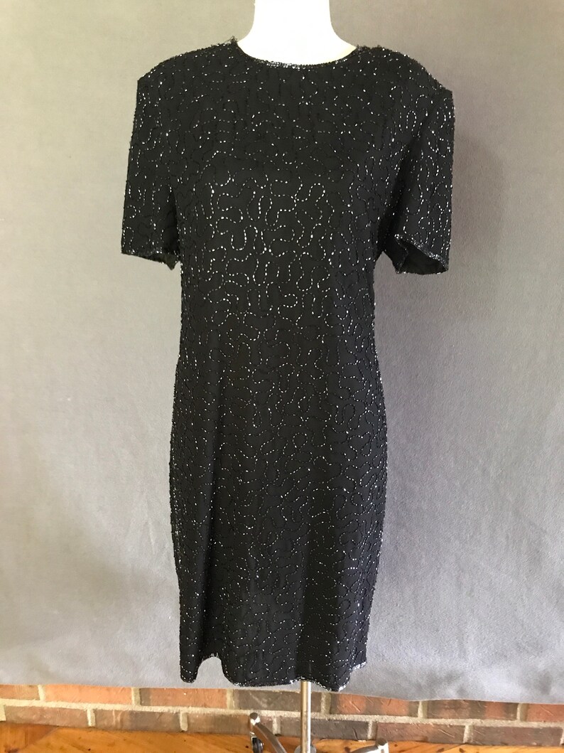 Vintage JMD New York Black Beaded Dress - Etsy