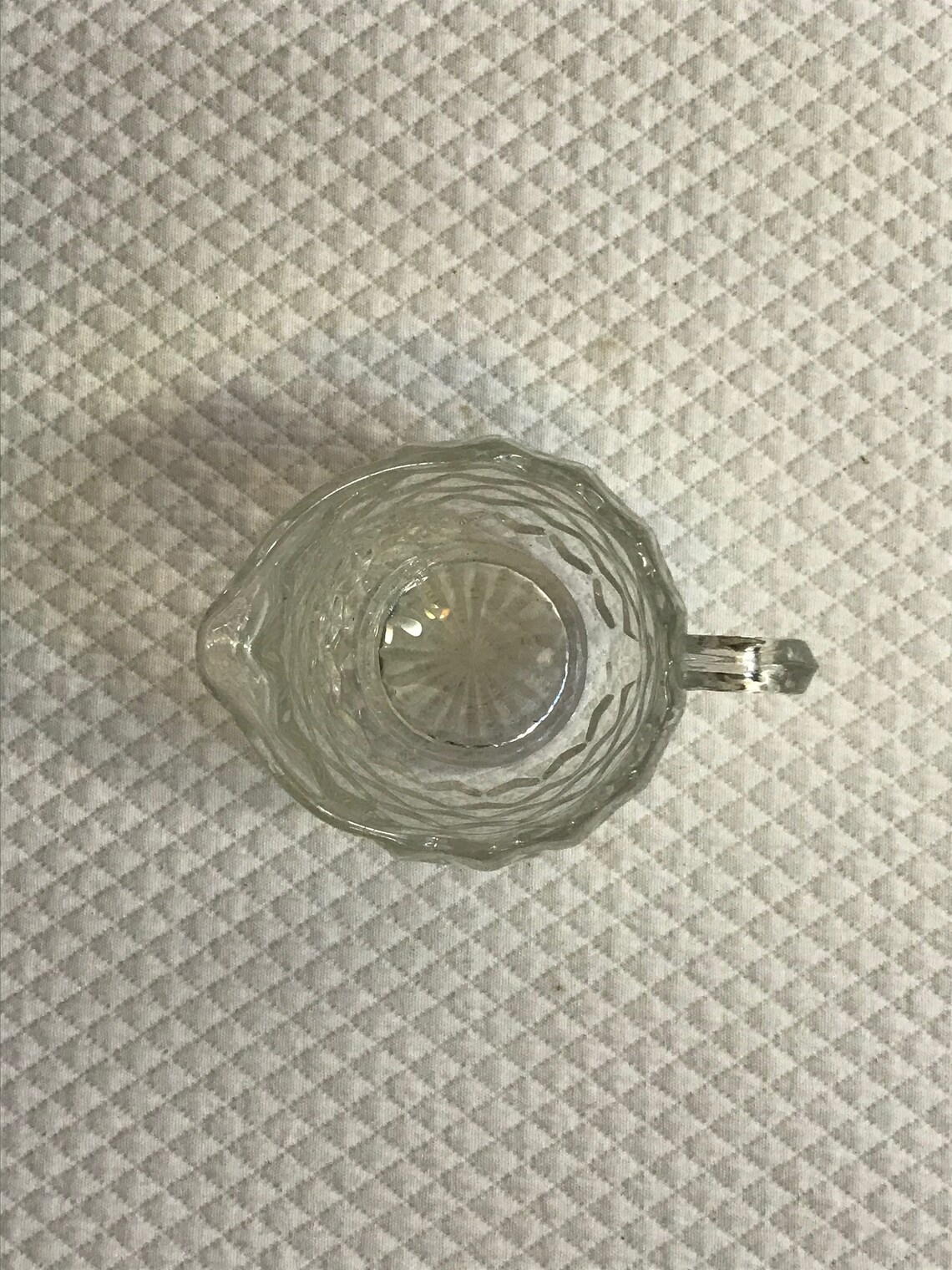 Pressed Clear Glass Creamer in Cube Pattern - Etsy