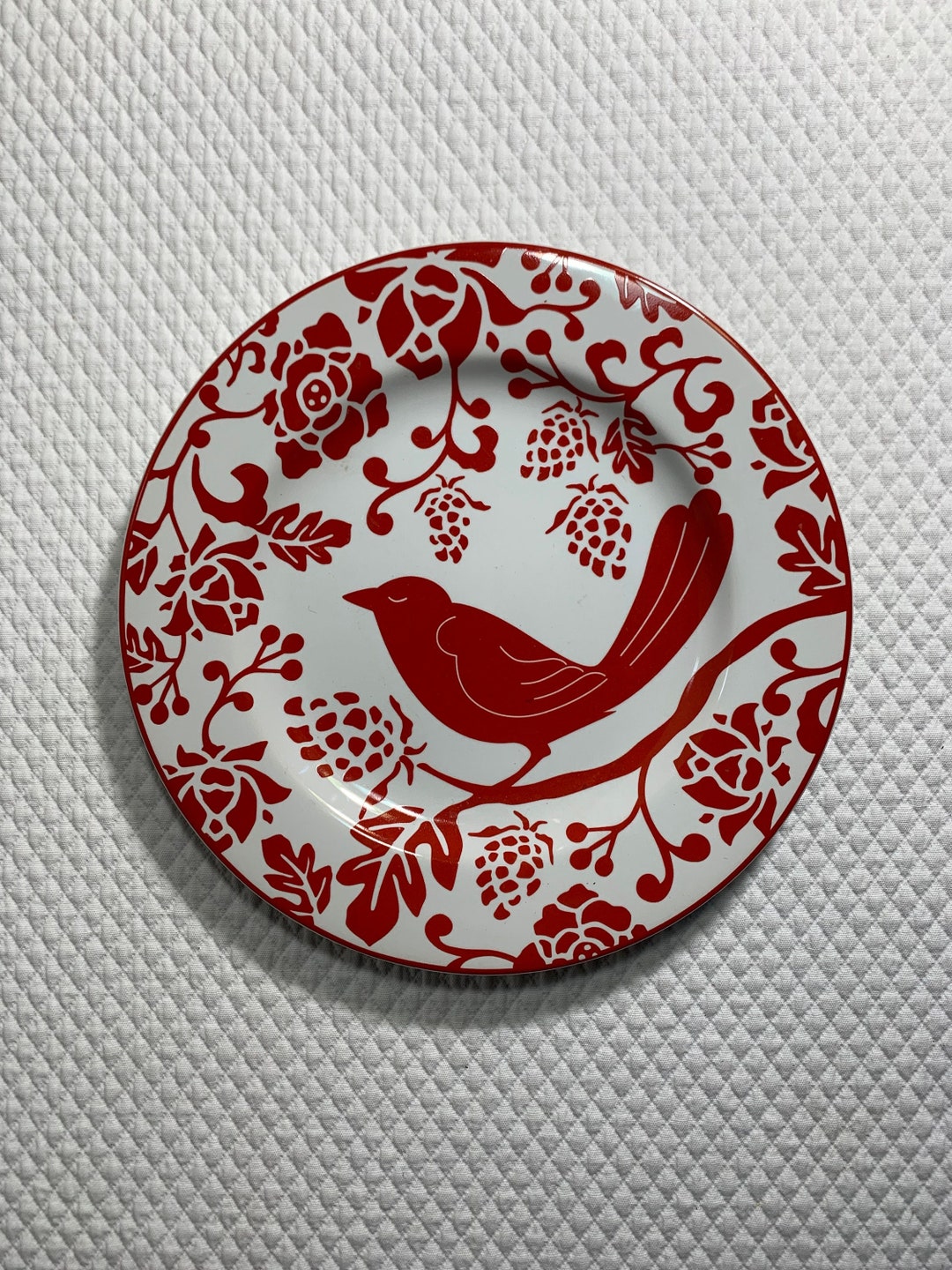 Red Bird Salad Plate 8 1/4" Diameter. Stoneware Made Exclusively for ...